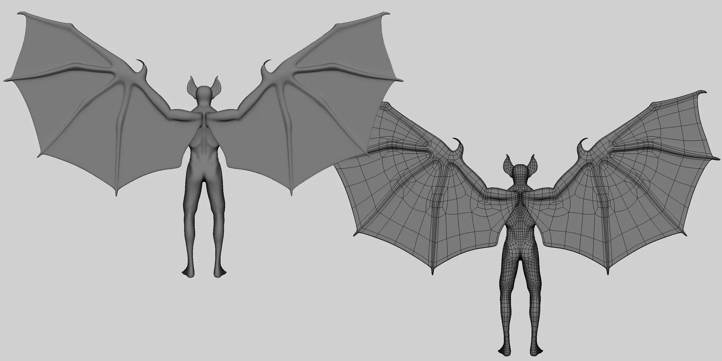 Vampire Basemesh - Topology + UV - FlippedNormals