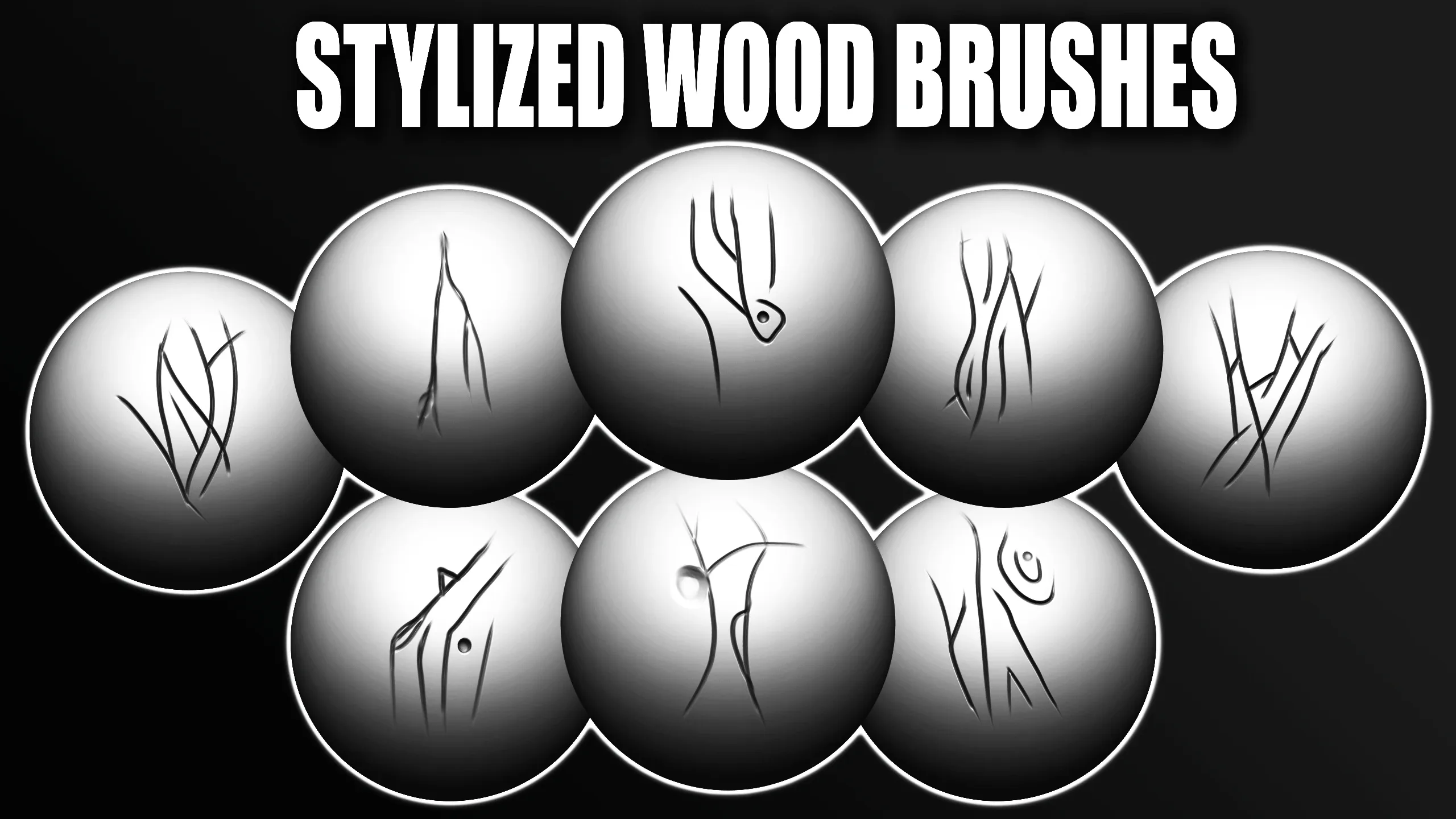38 Stylized wood Brushes and Alphas: - FlippedNormals