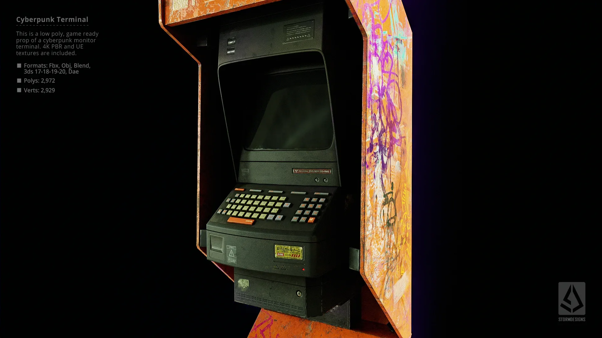 Cyberpunk Monitor Terminal Sci-fi - FlippedNormals