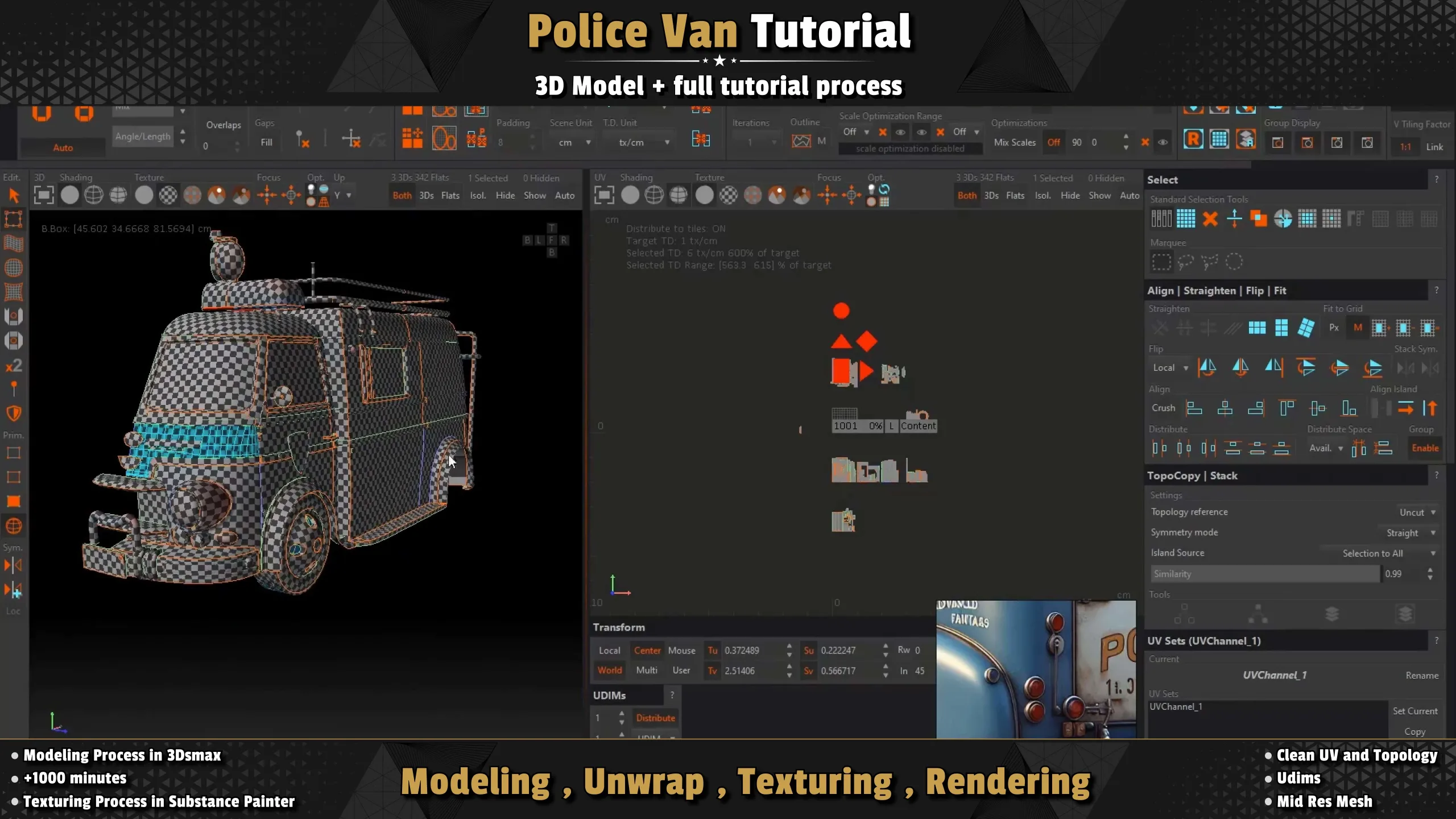 Police Van / 3D Model + Full Tutorial - FlippedNormals