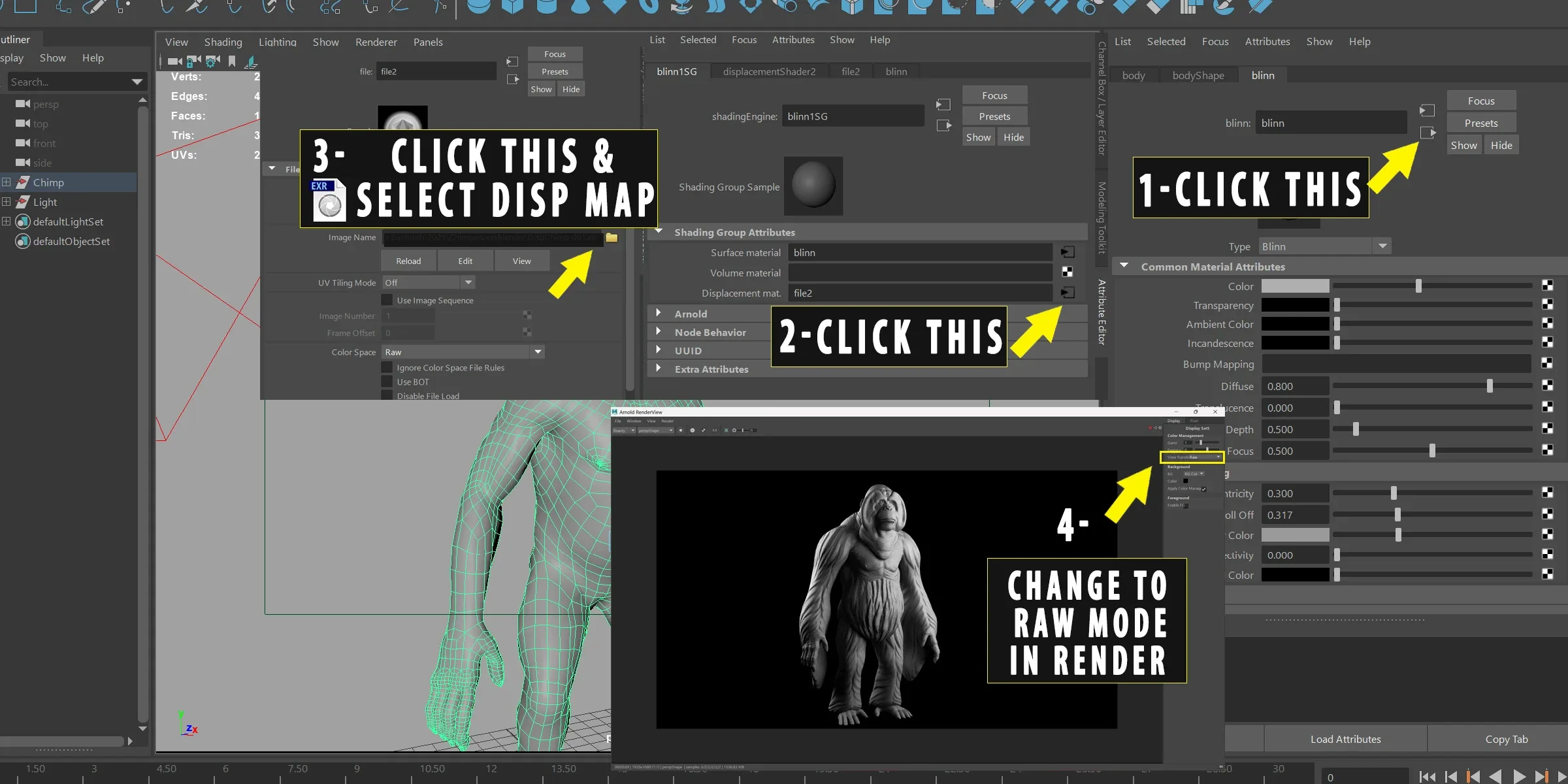 Orangutan - Topology + UV Map - FlippedNormals
