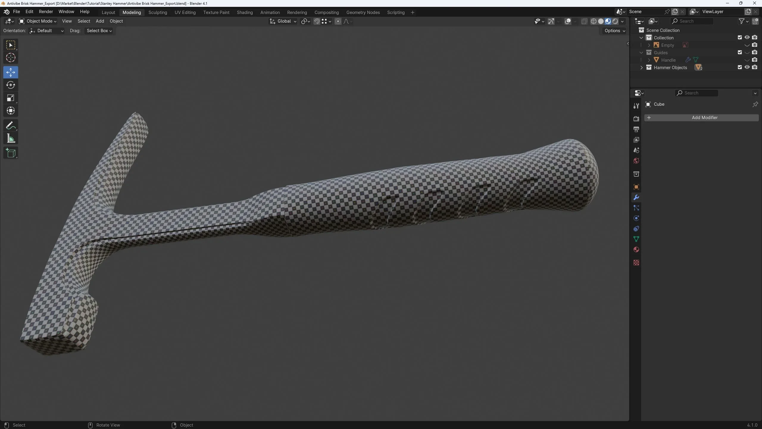 Creating A Stanley Hammer in Blender - FlippedNormals