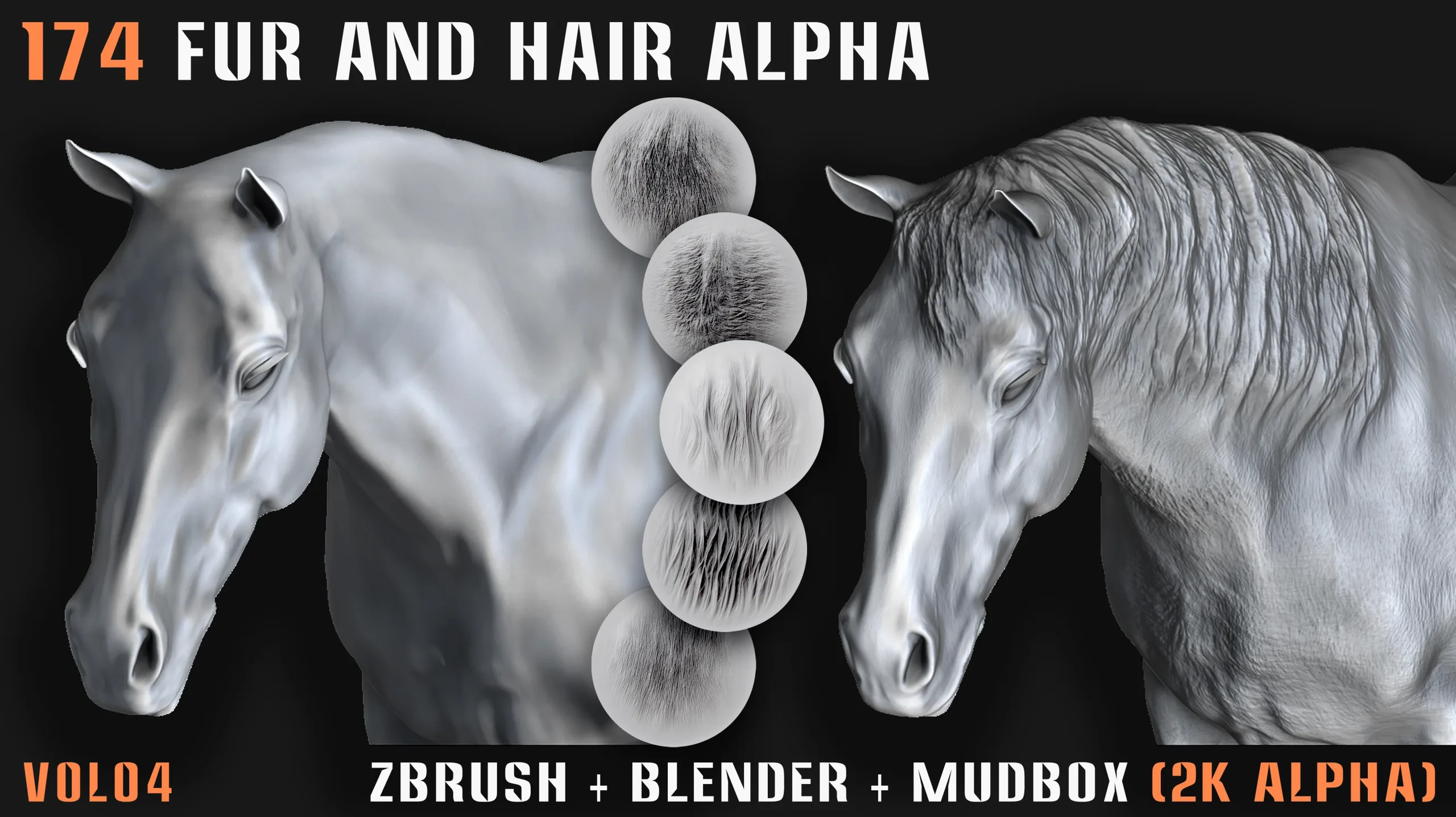174 Animal Fur and Hair Alphas - FlippedNormals