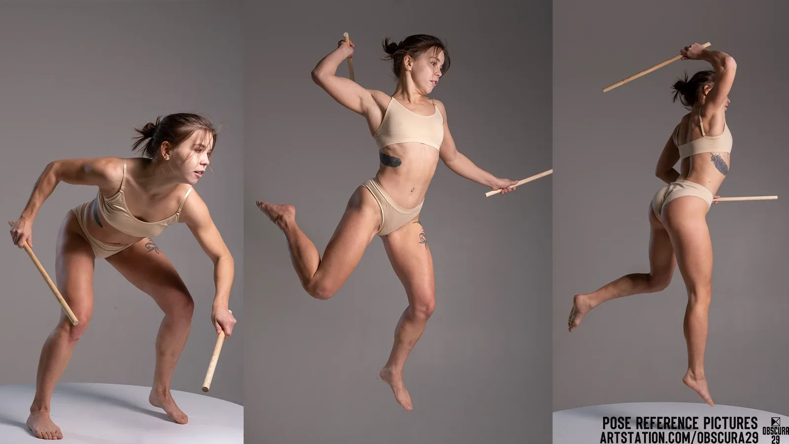 1240 Female Combat Poses Reference - FlippedNormals