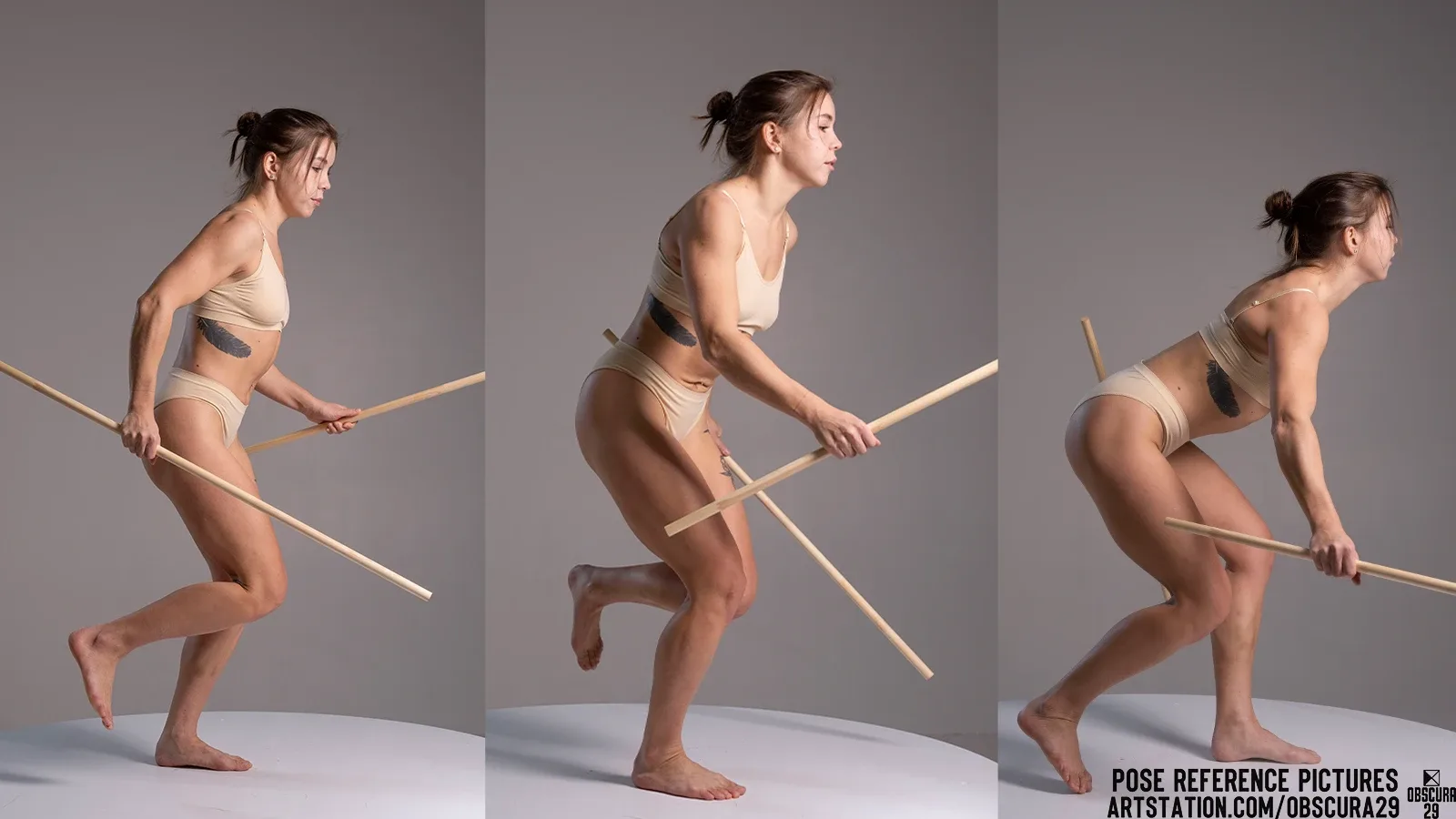 1240 Female Combat Poses Reference - FlippedNormals