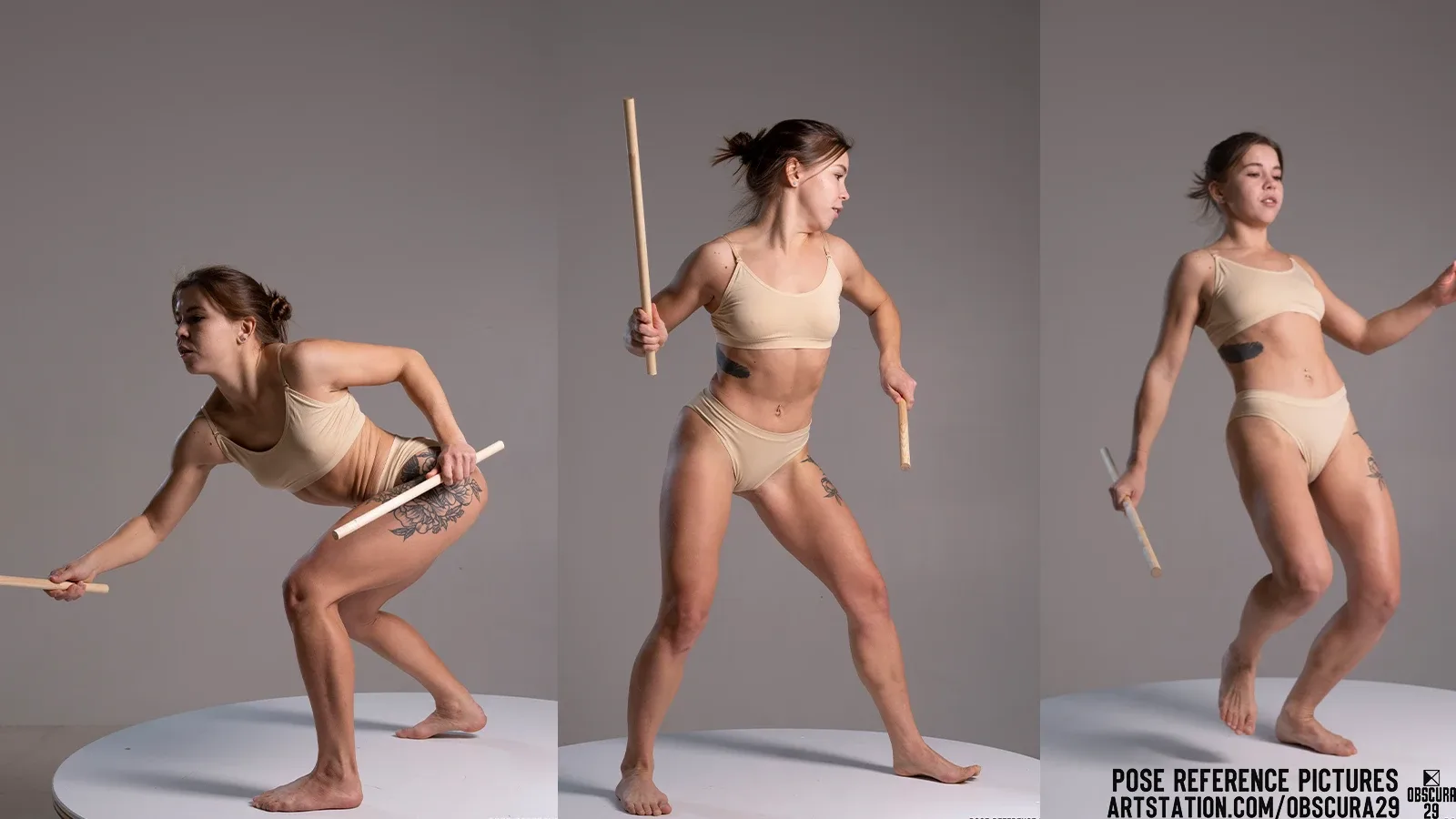 1240 Female Combat Poses Reference - FlippedNormals