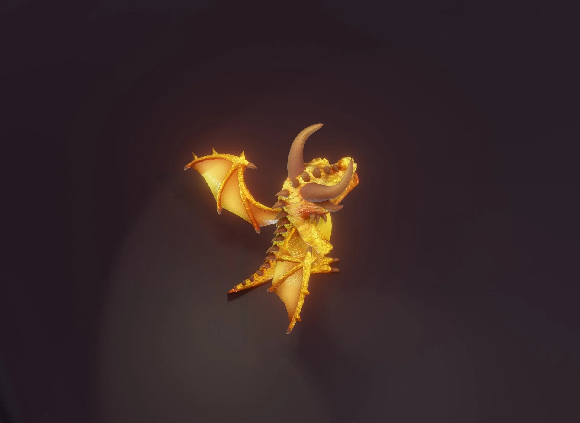 Cartoon Topaz Dragon Animated Low-poly - FlippedNormals