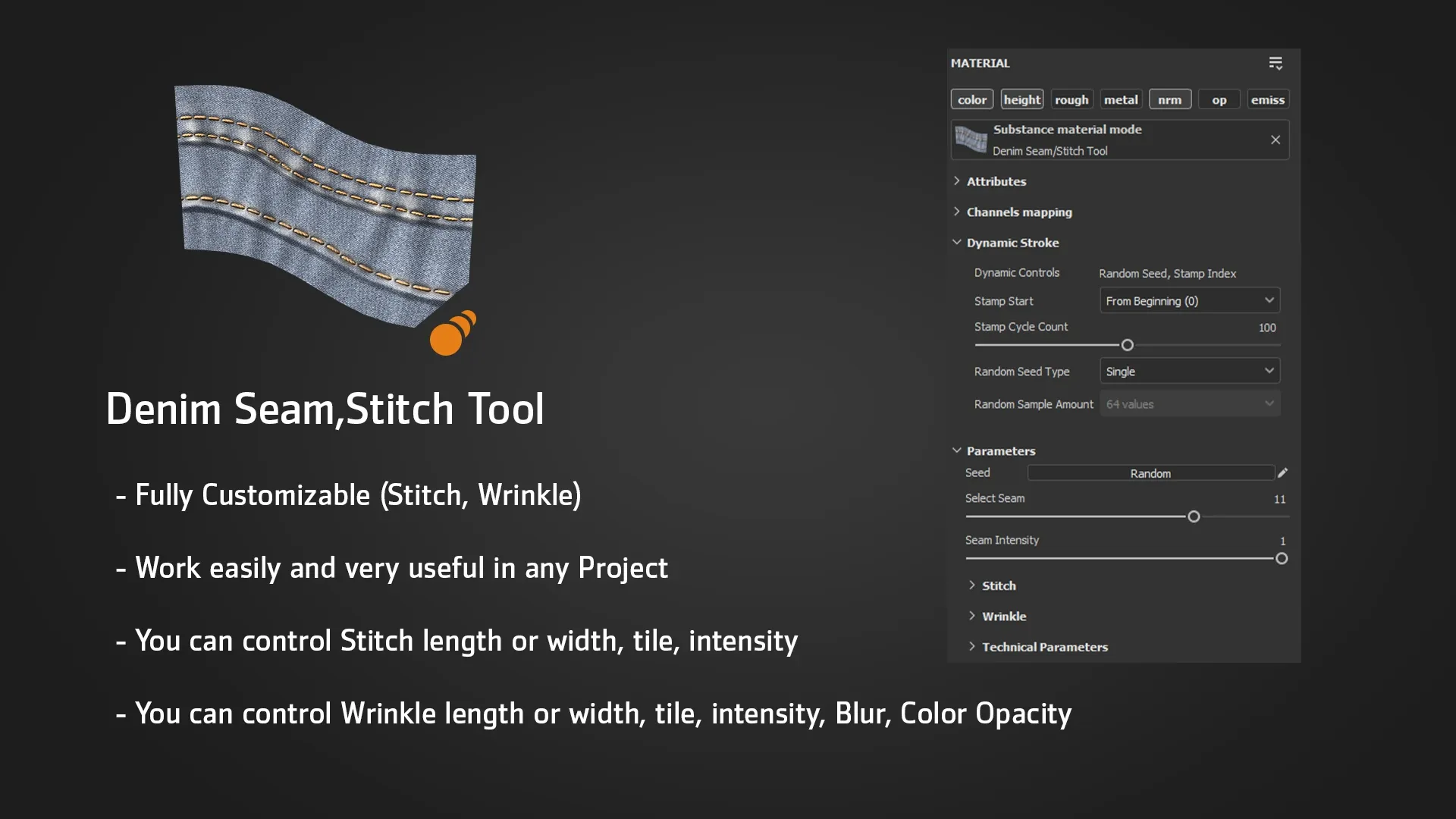 Denim Seam/Stitch Tool (Path Tool) - FlippedNormals