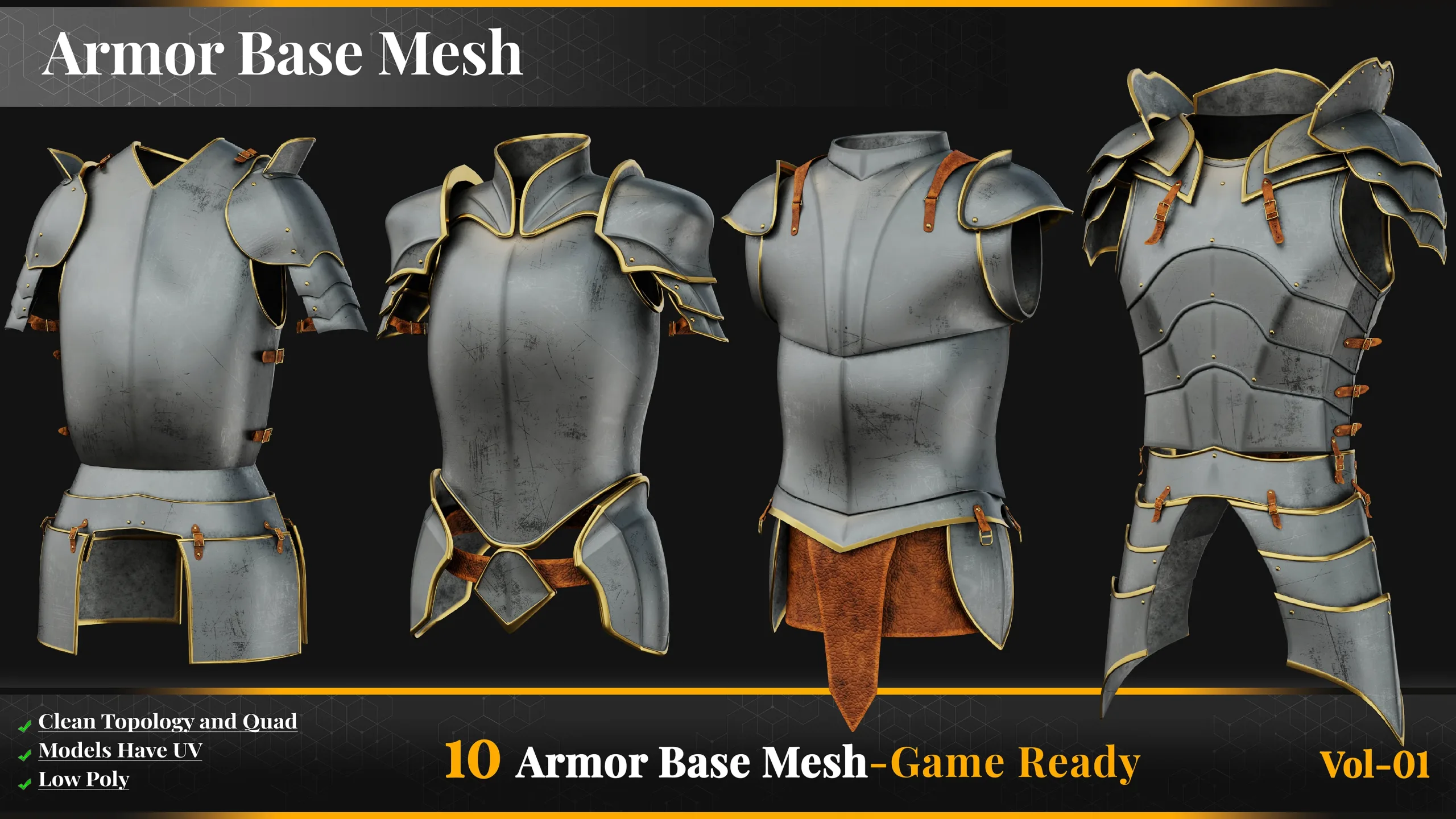 10 Armor Base Mesh - VOL 01 - FlippedNormals