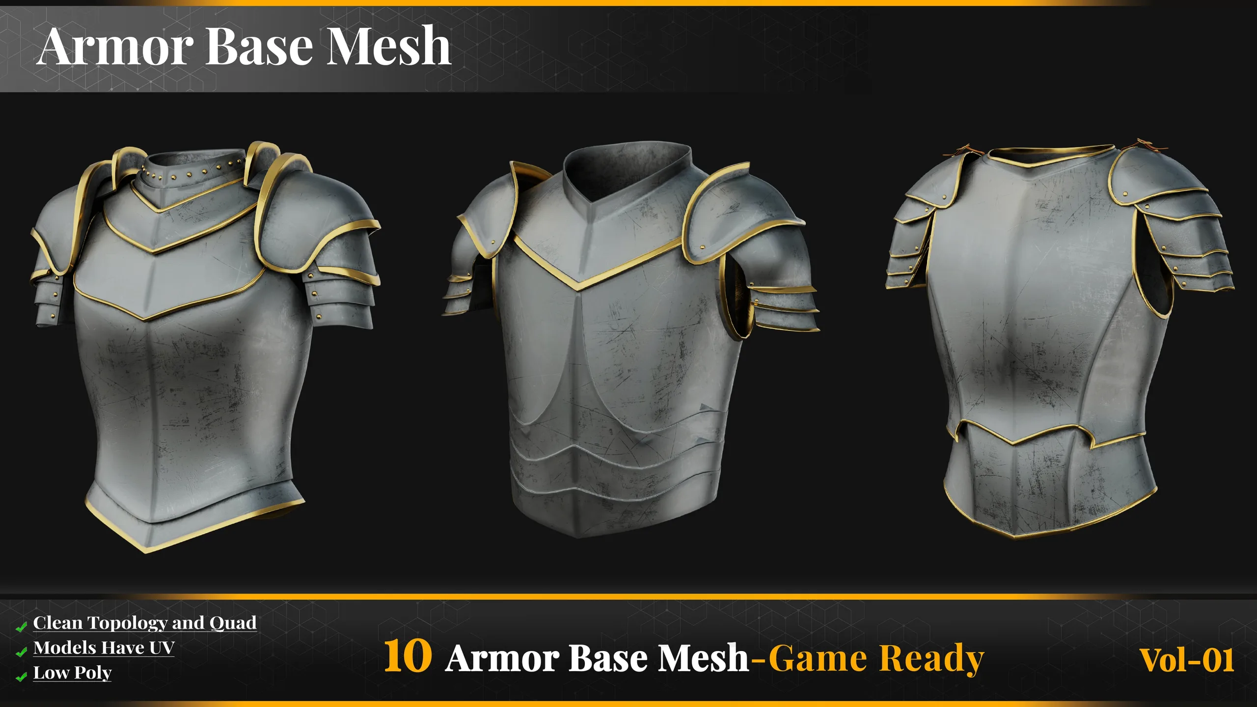 10 Armor Base Mesh - VOL 01 - FlippedNormals