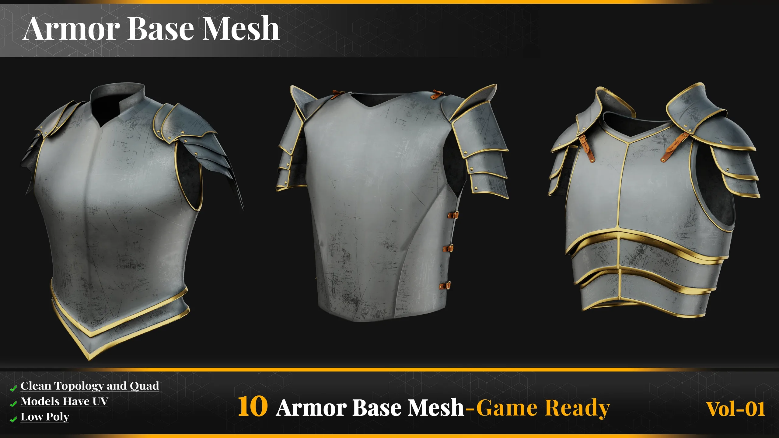 10 Armor Base Mesh - VOL 01 - FlippedNormals
