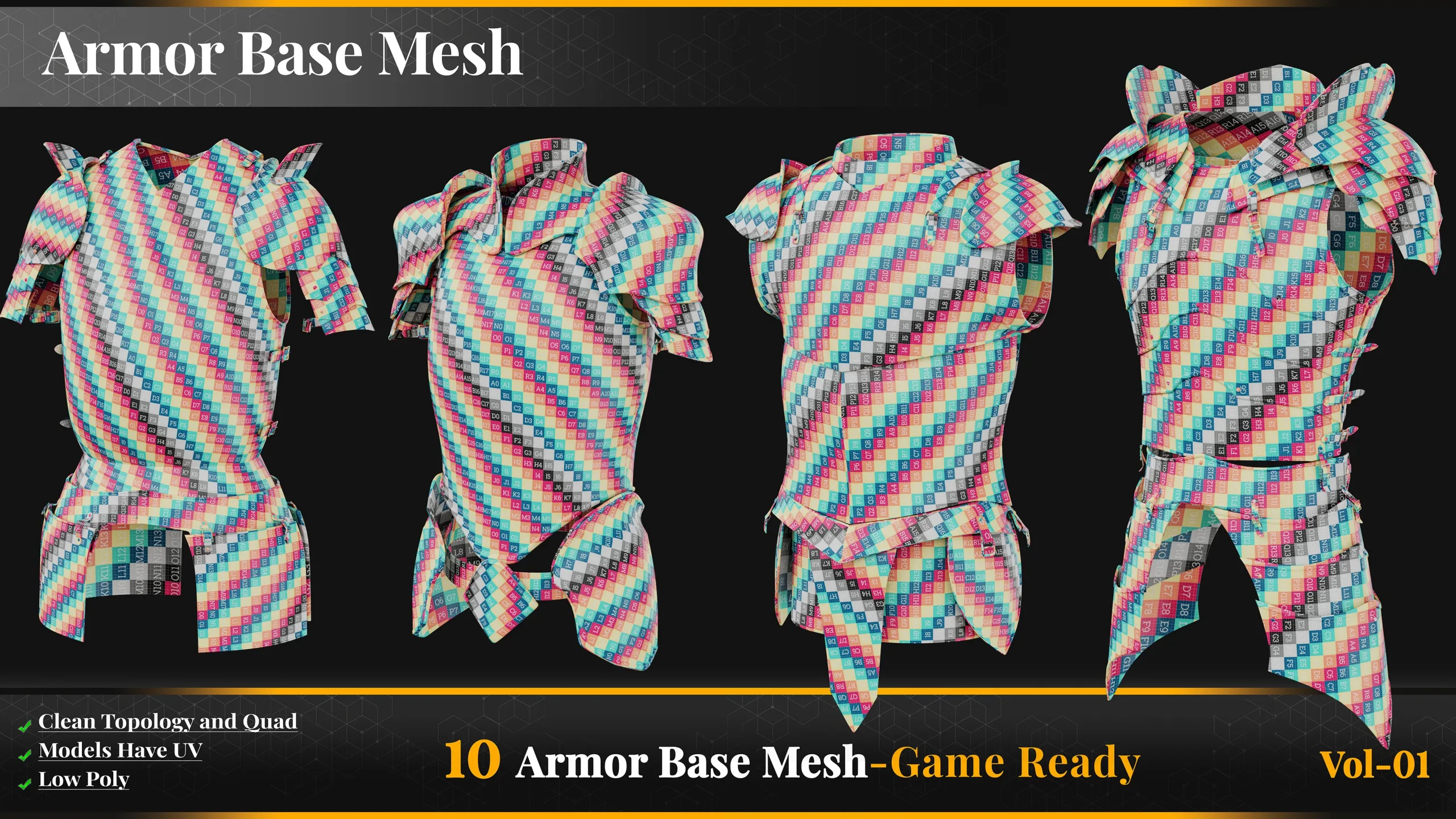 10 Armor Base Mesh - VOL 01 - FlippedNormals