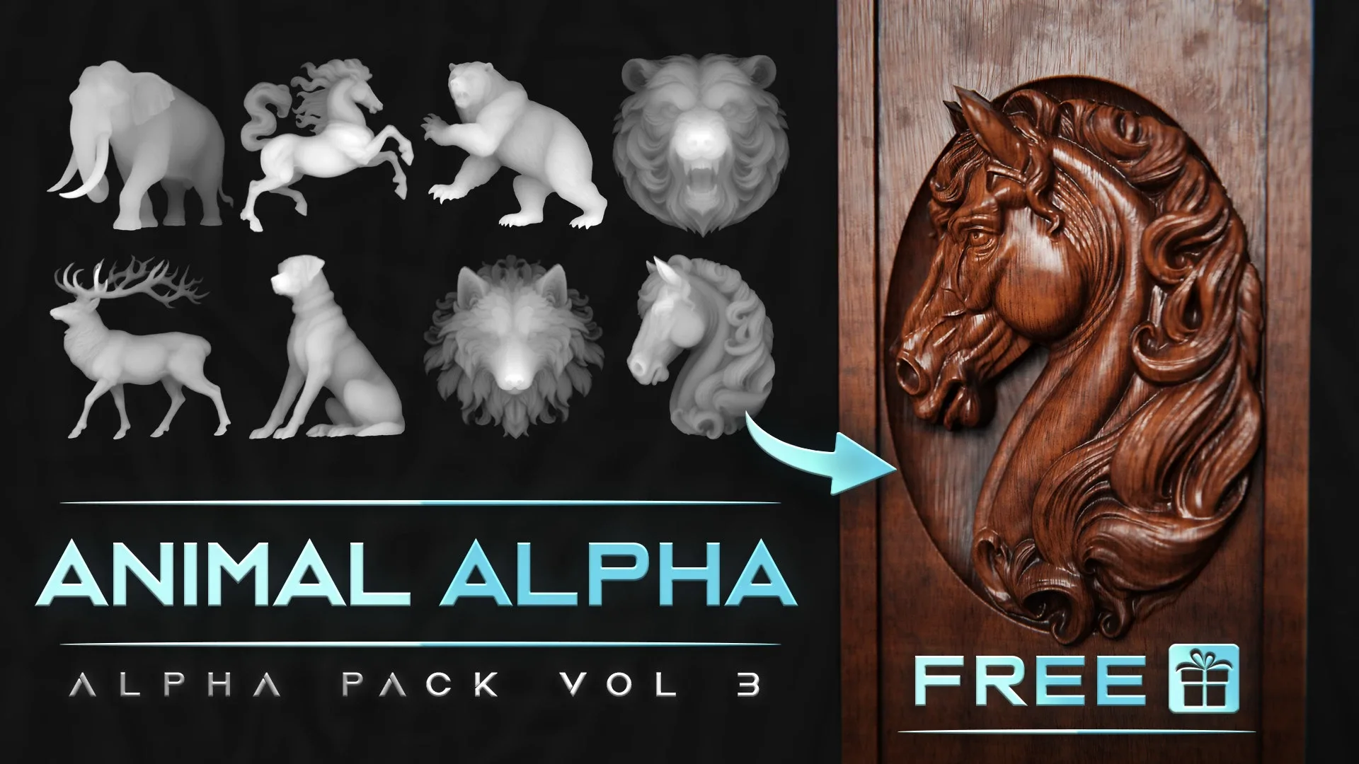 40 FREE Animal Alpha - HQ 4K 16Bit - FlippedNormals