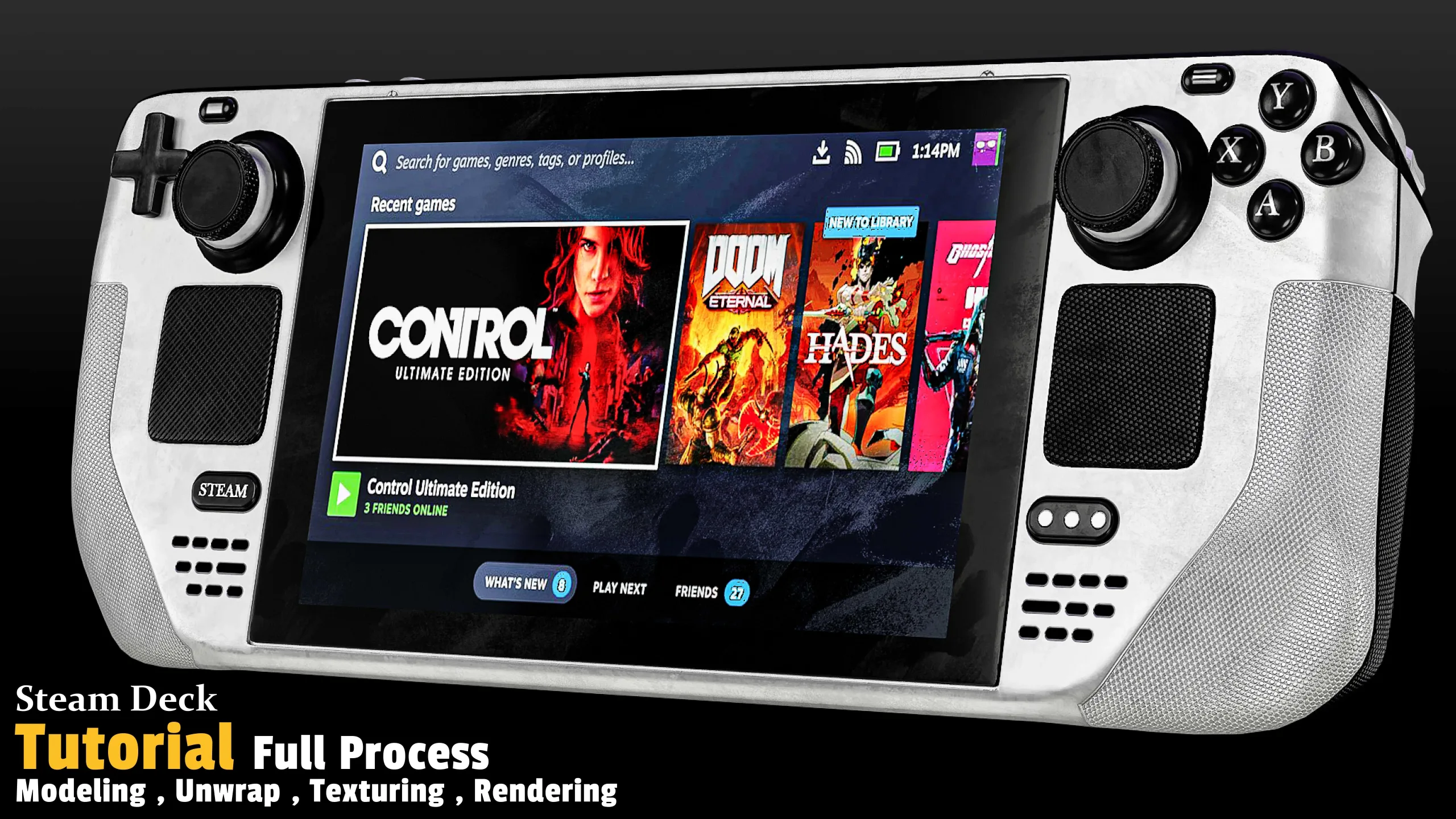 Steam Deck / 3D Model + Full Tutorial - FlippedNormals
