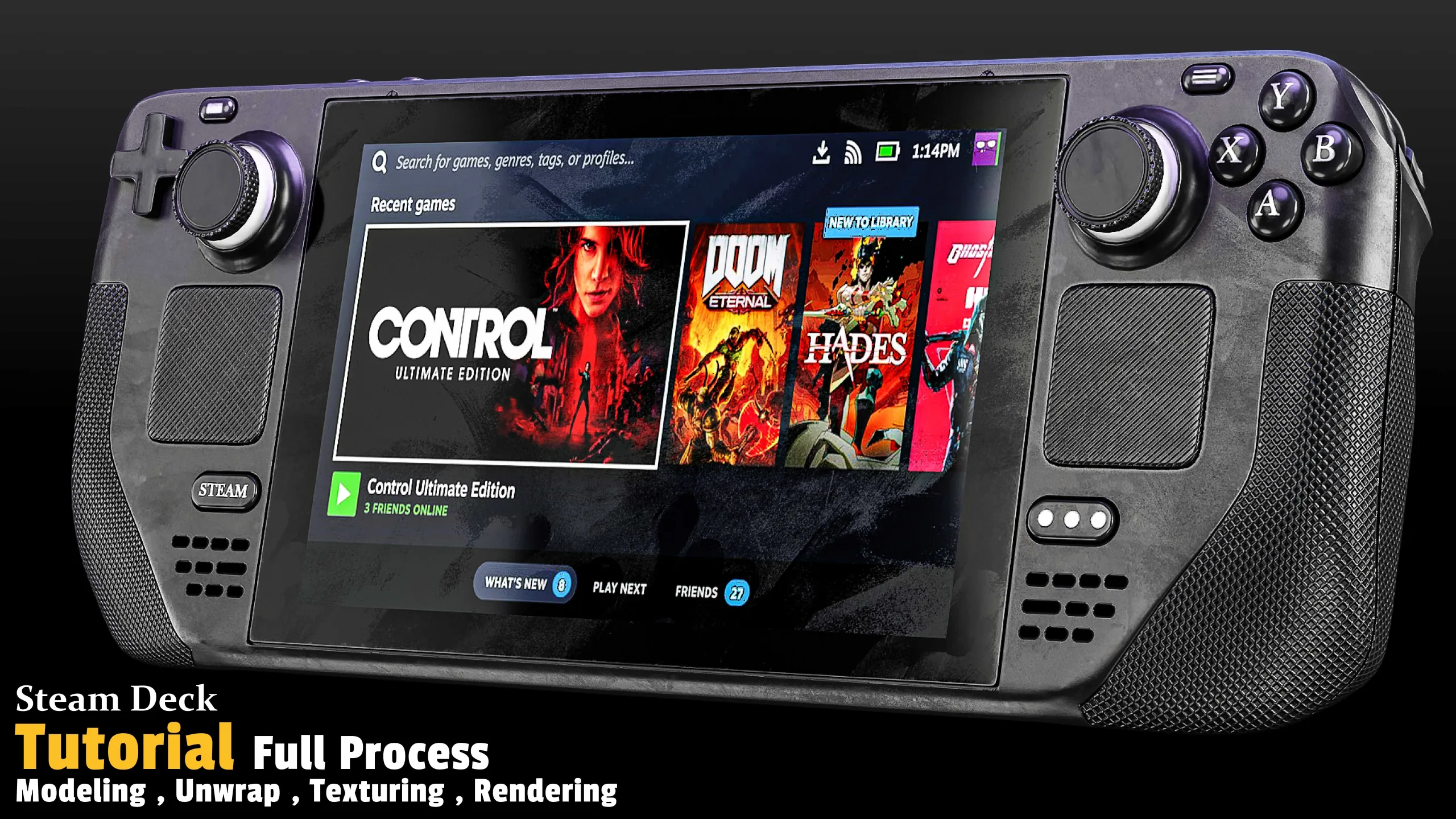 Steam Deck / 3D Model + Full Tutorial - FlippedNormals
