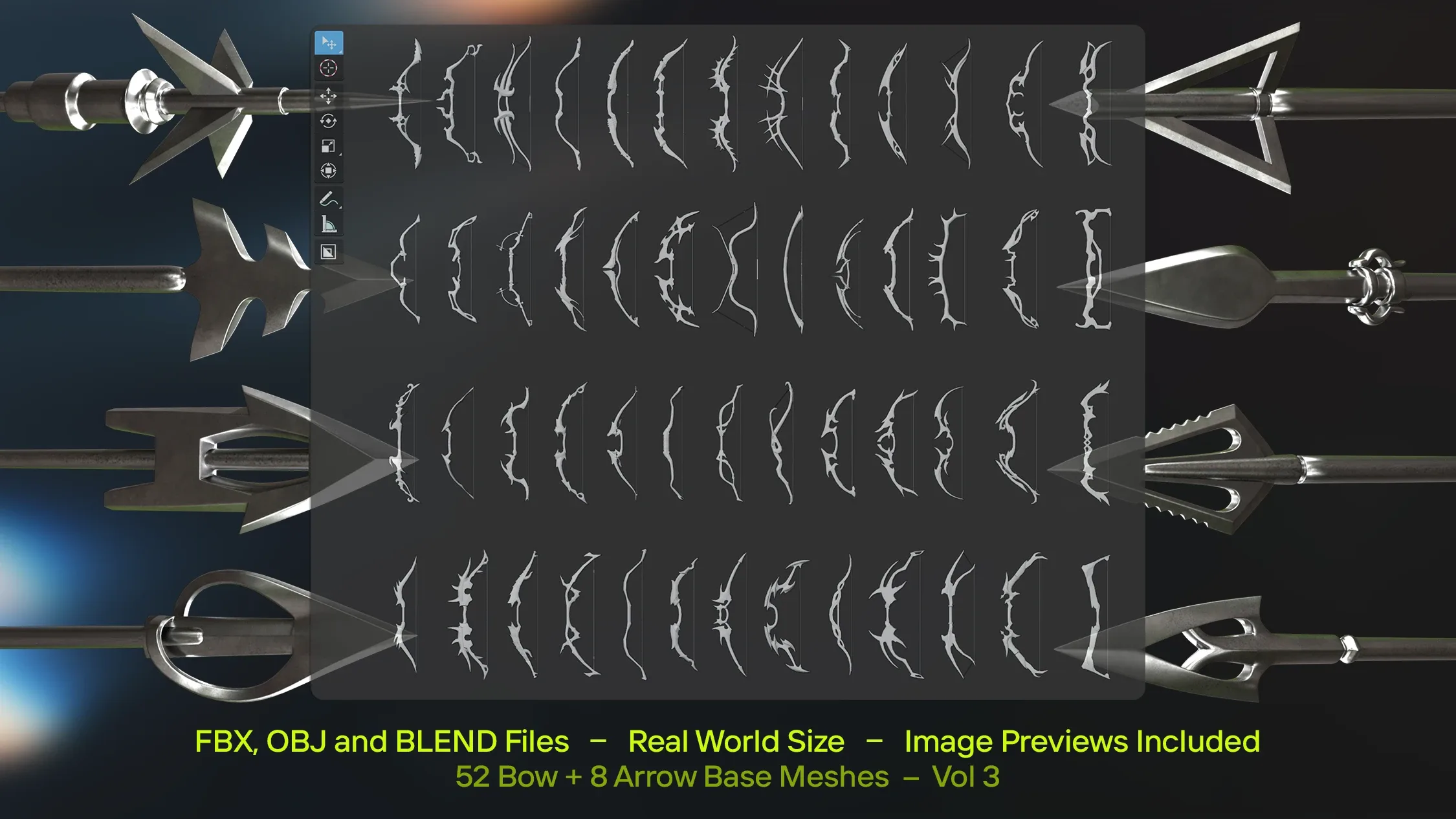 60 Game-Ready Bow & Arrow Base - FlippedNormals