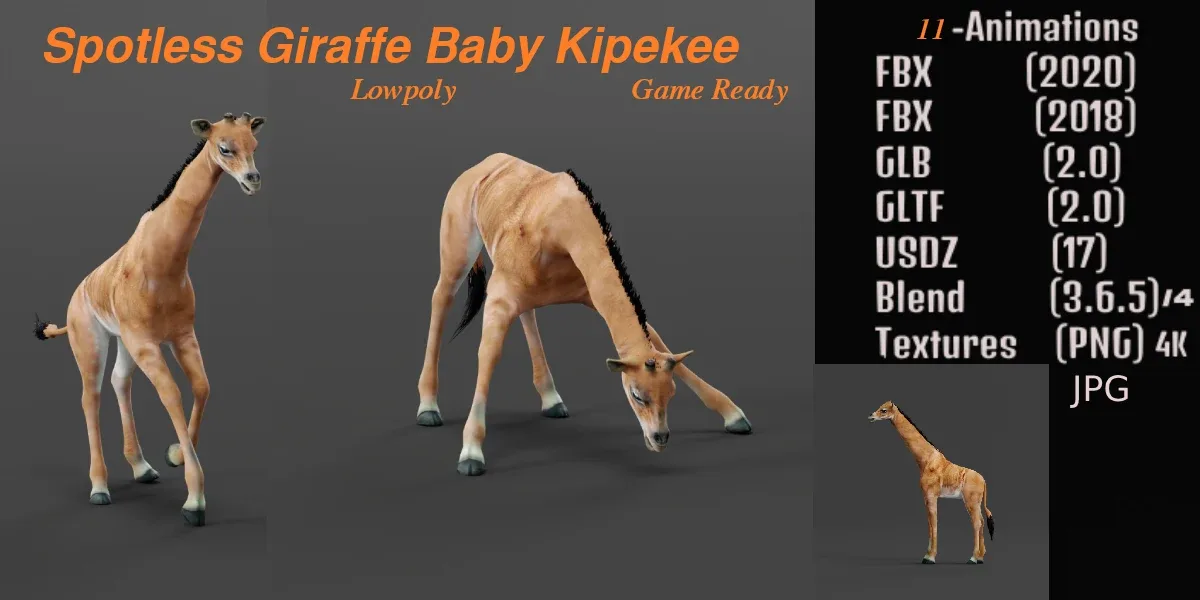 Spotless Giraffe Baby - FlippedNormals