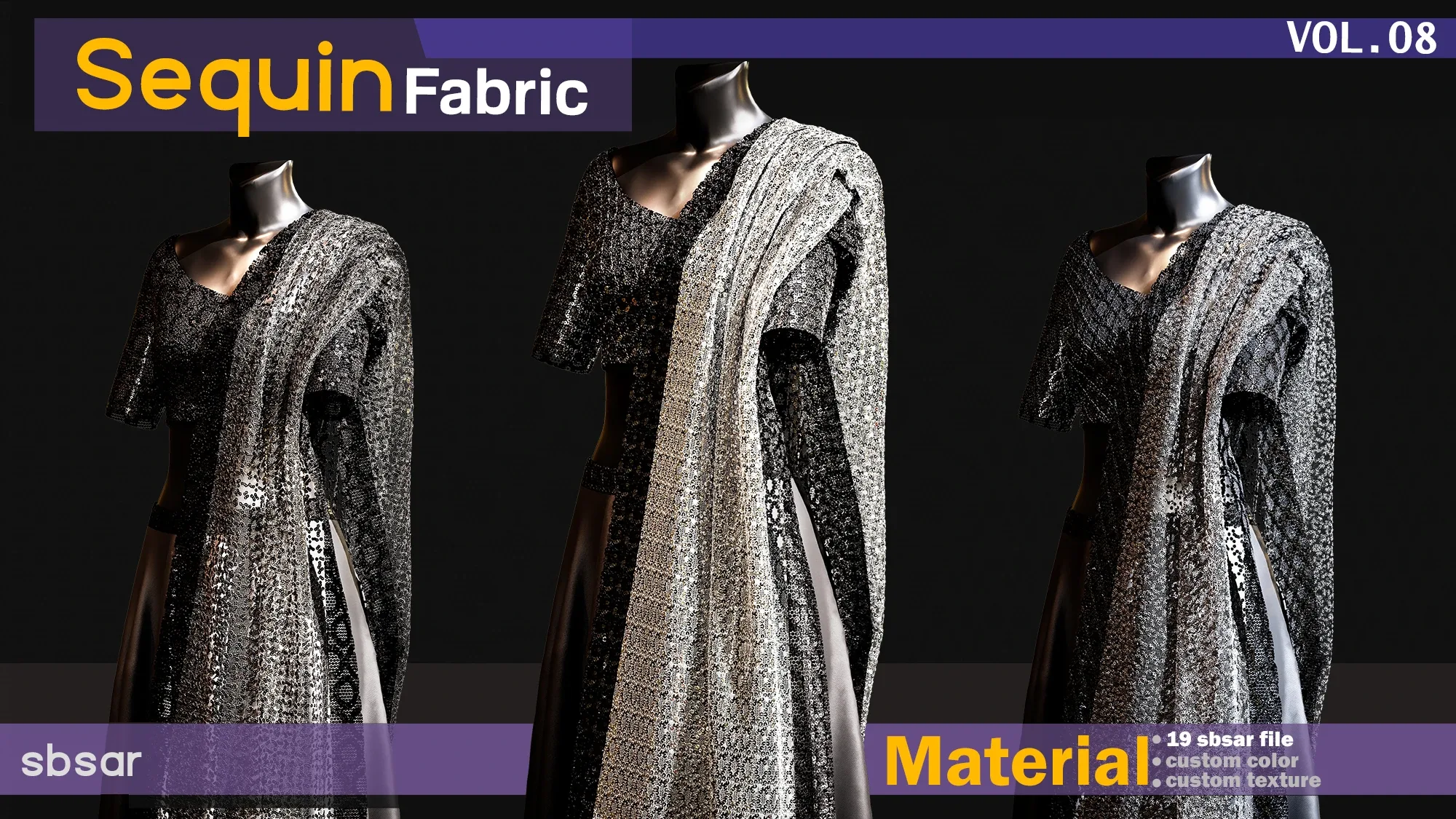 Sequin fabric Material -SBSAR -custom - FlippedNormals