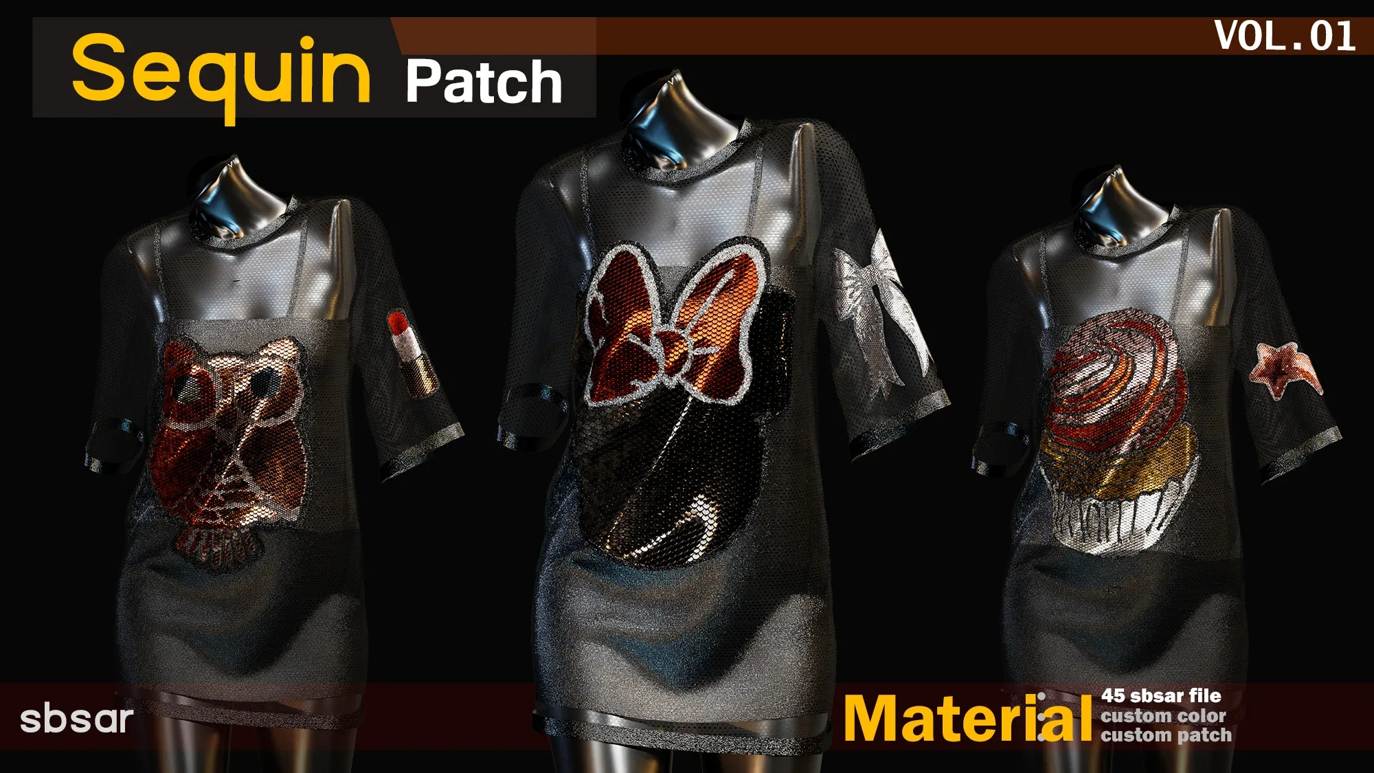 54 Sequin patch -SBSAR + tutorial- - FlippedNormals