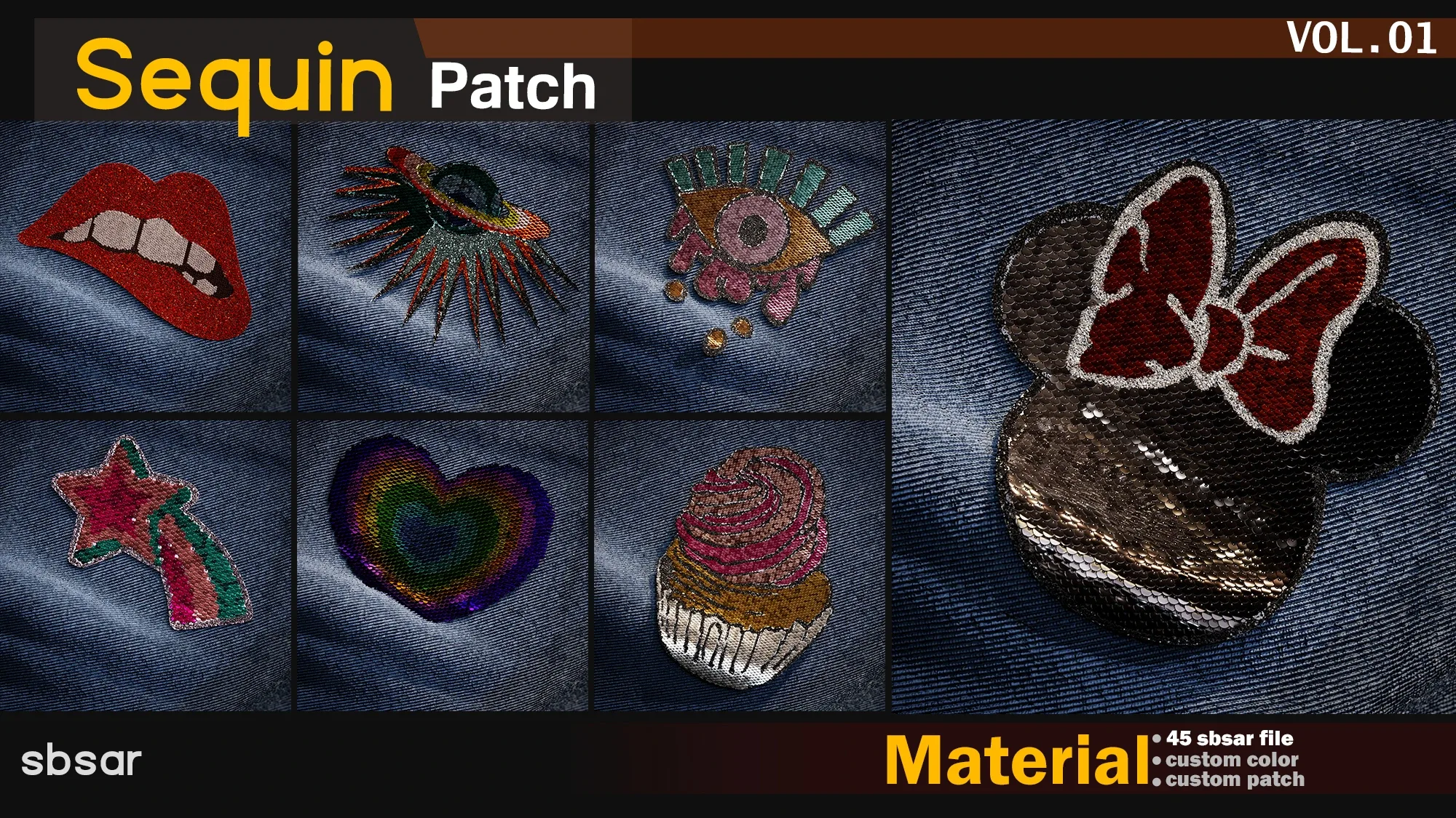 54 Sequin patch -SBSAR + tutorial- - FlippedNormals