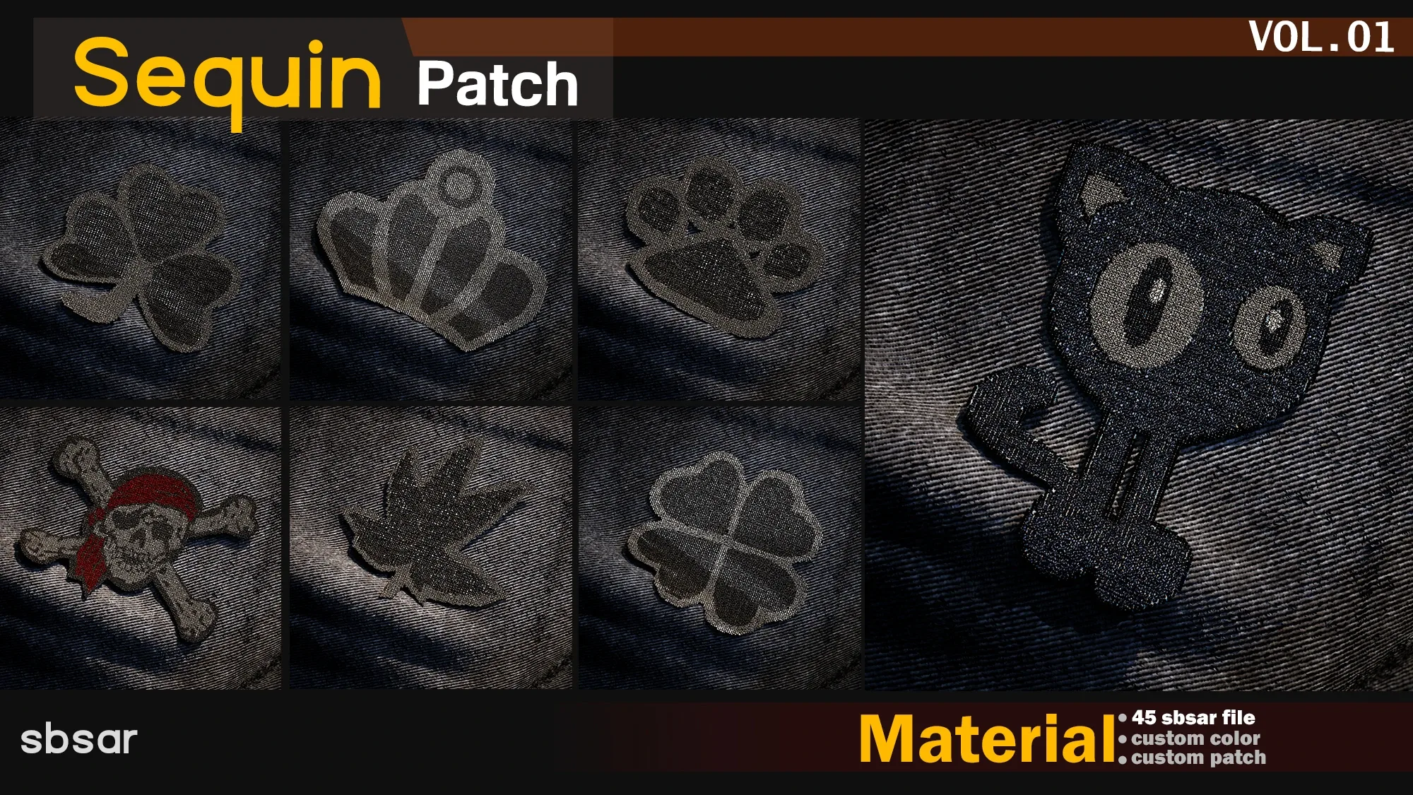 54 Sequin patch -SBSAR + tutorial- - FlippedNormals