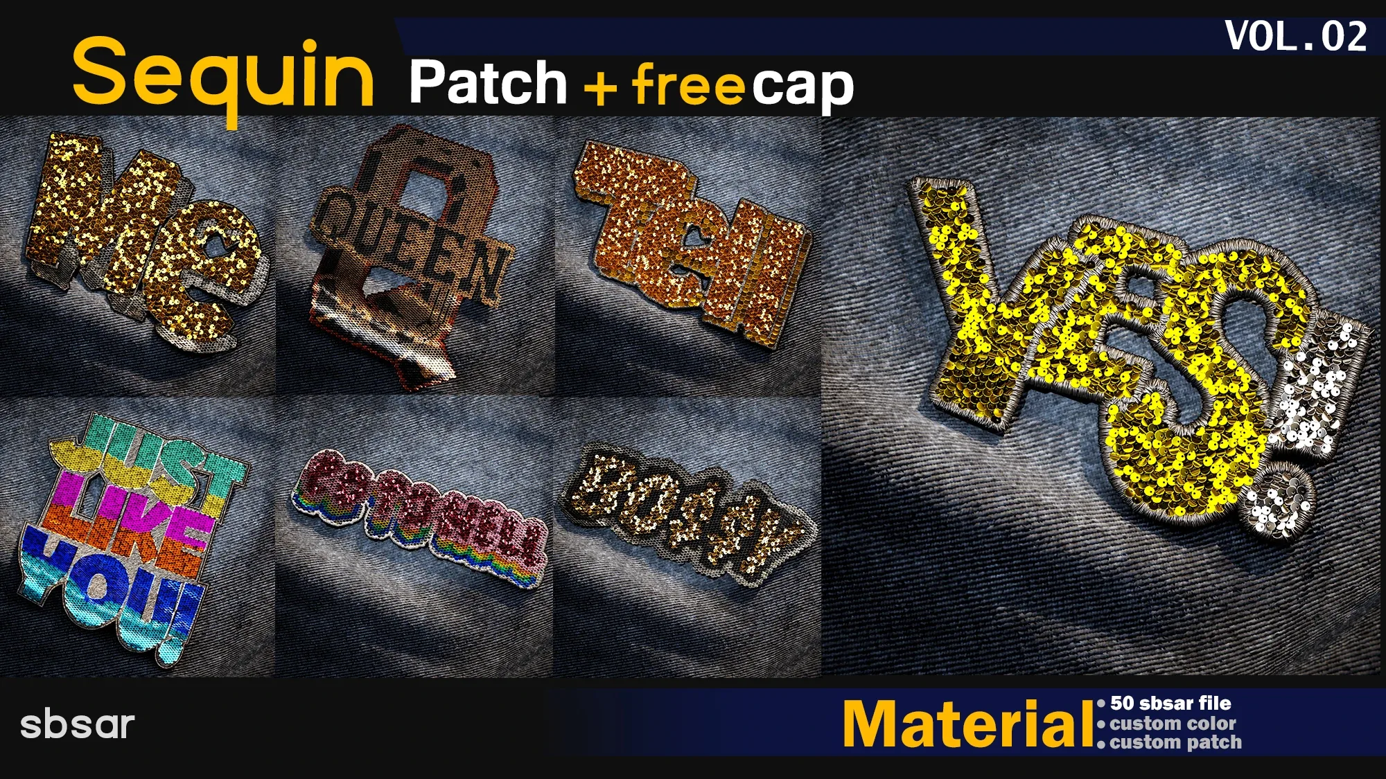 62 Sequin patch -SBSAR + tutorial- - FlippedNormals