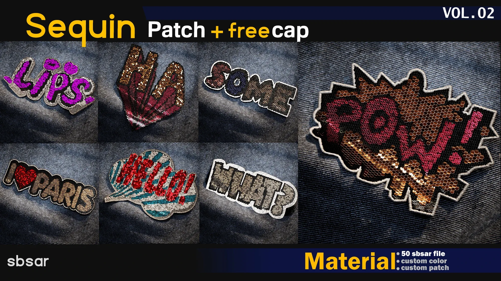 62 Sequin patch -SBSAR + tutorial- - FlippedNormals