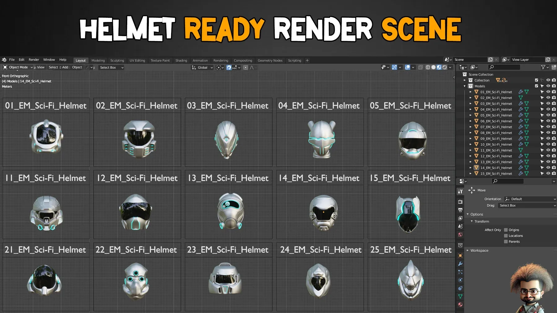 30 Sci-Fi Helmets Base Mesh + Textures - FlippedNormals