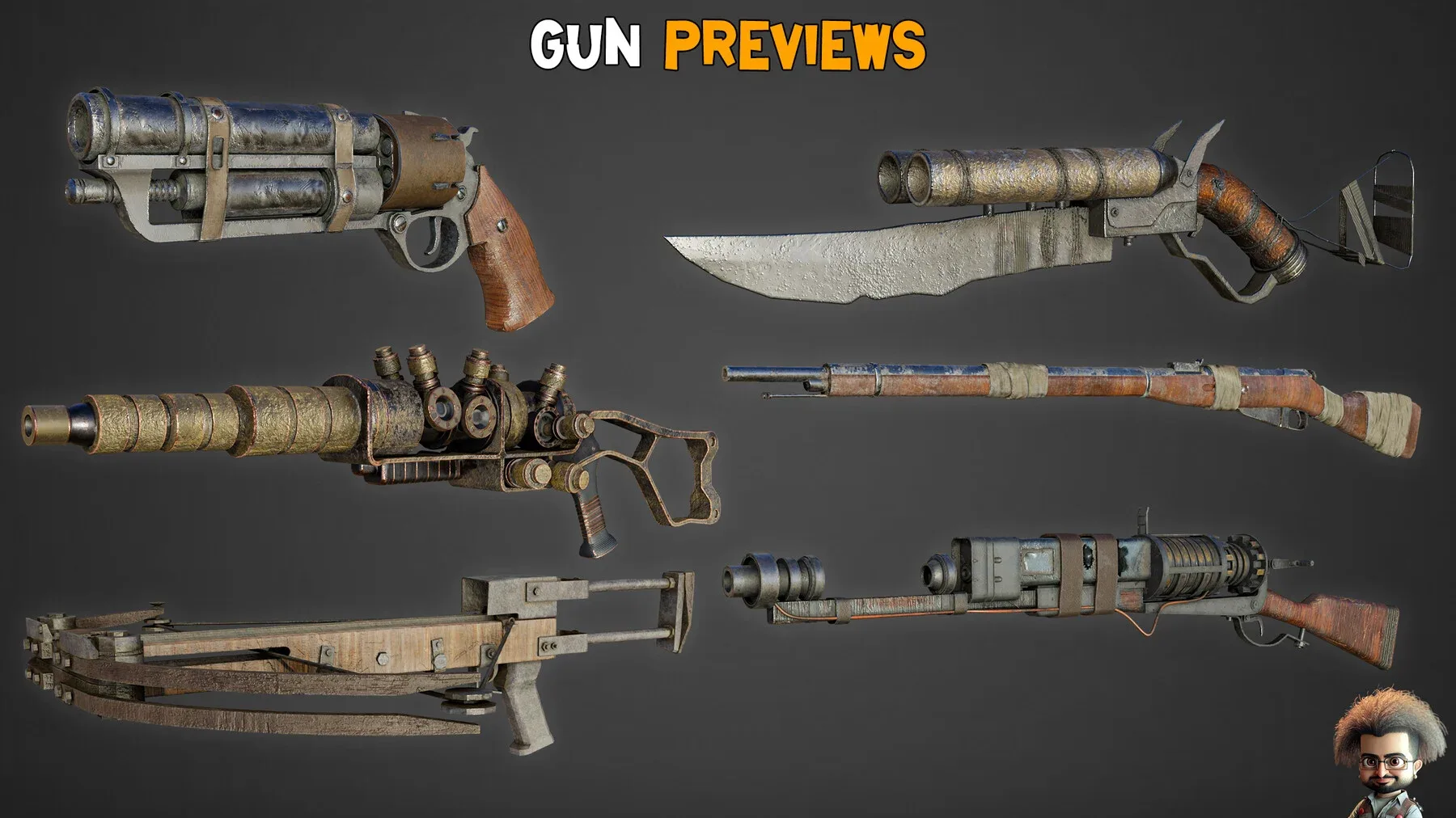 35 Post Apocalyptic Guns + 4K Texture - FlippedNormals