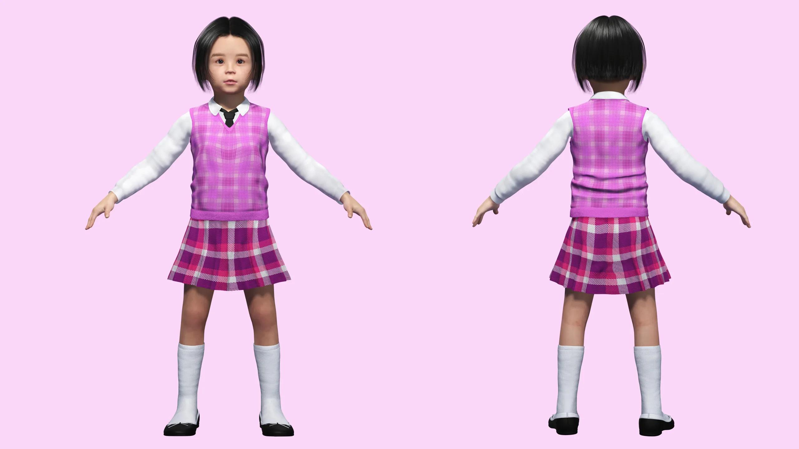 Yuna-Realistic Korean girl Low-poly - FlippedNormals