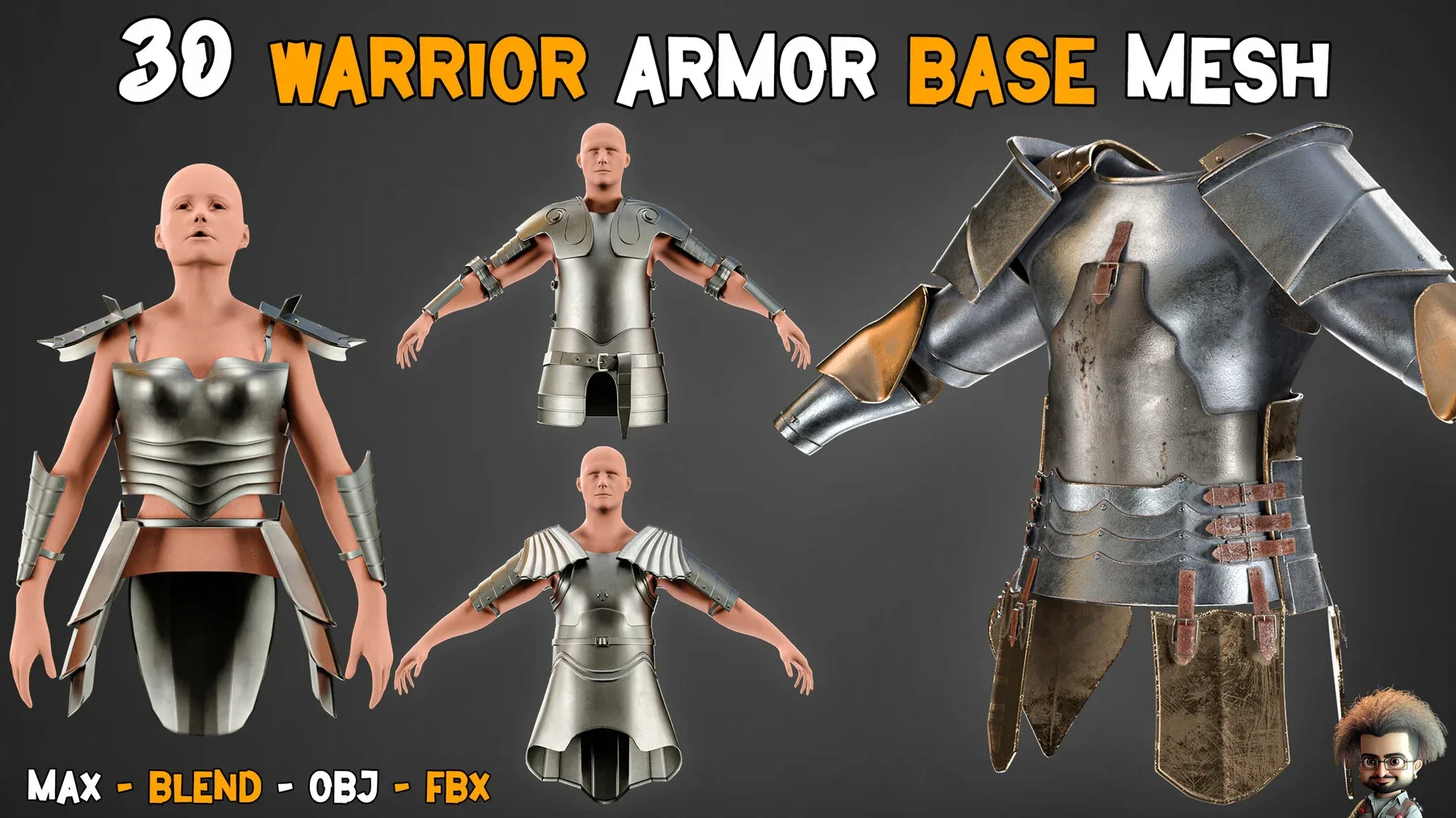30 Warrior Armor Base Mesh - Vol - FlippedNormals