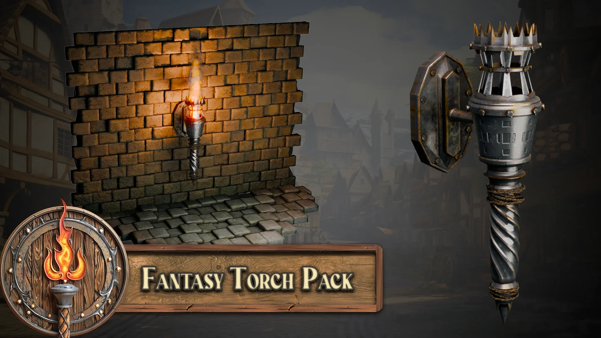 Blender 20 Massive Fantasy Torches - FlippedNormals