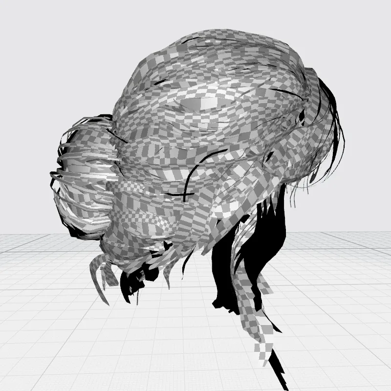 Female hair poly cards realistic - FlippedNormals