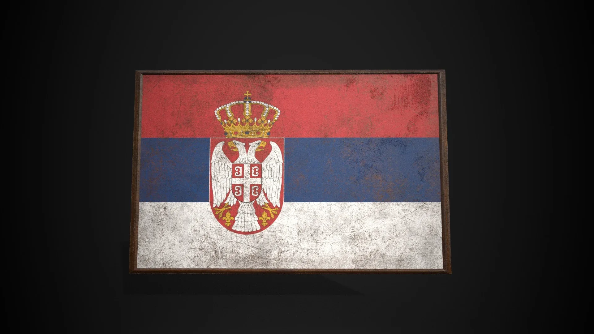 Old Picture Frame With Serbia Flag - FlippedNormals