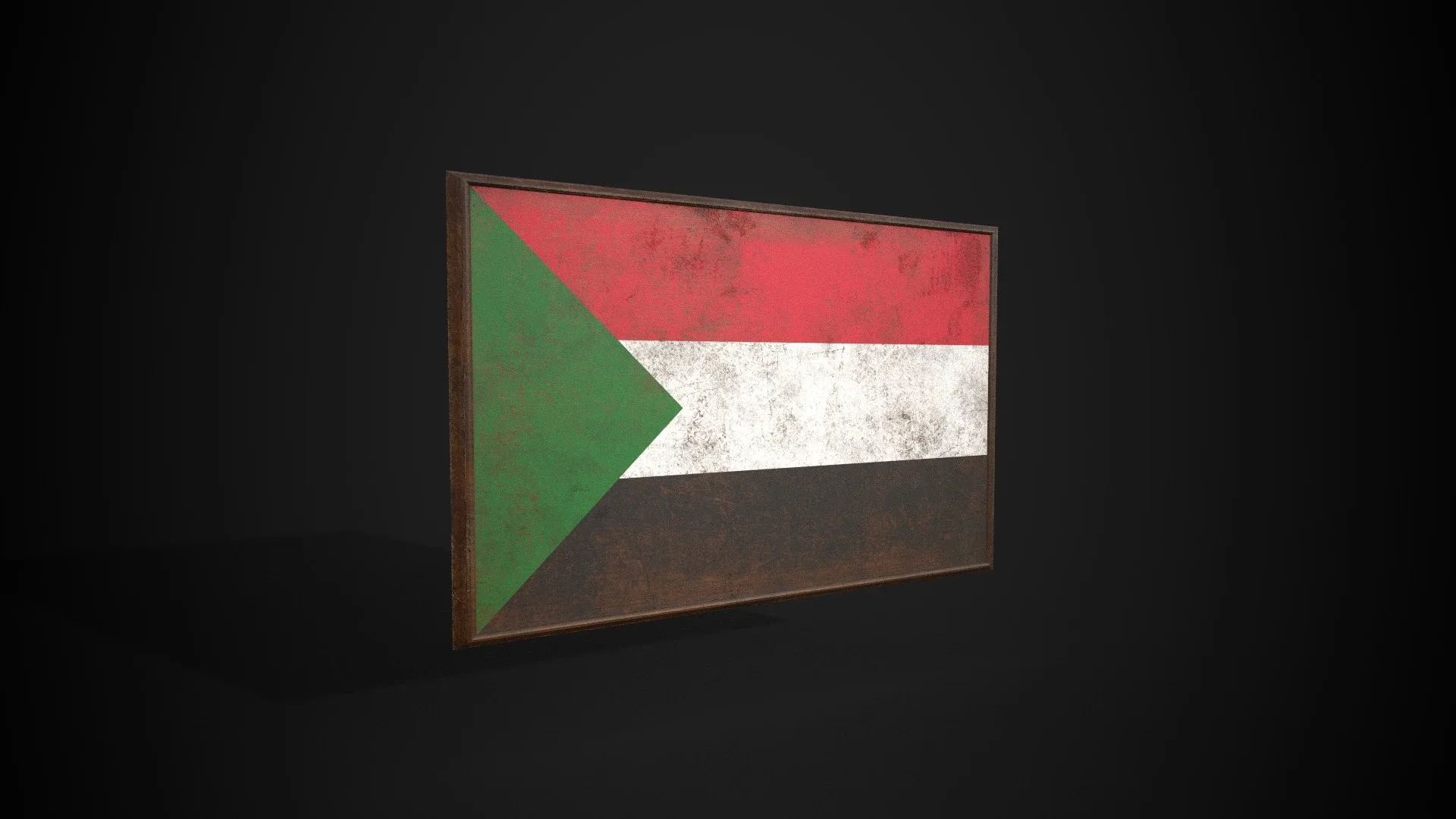 Old Picture Frame With Sudan Flag - FlippedNormals