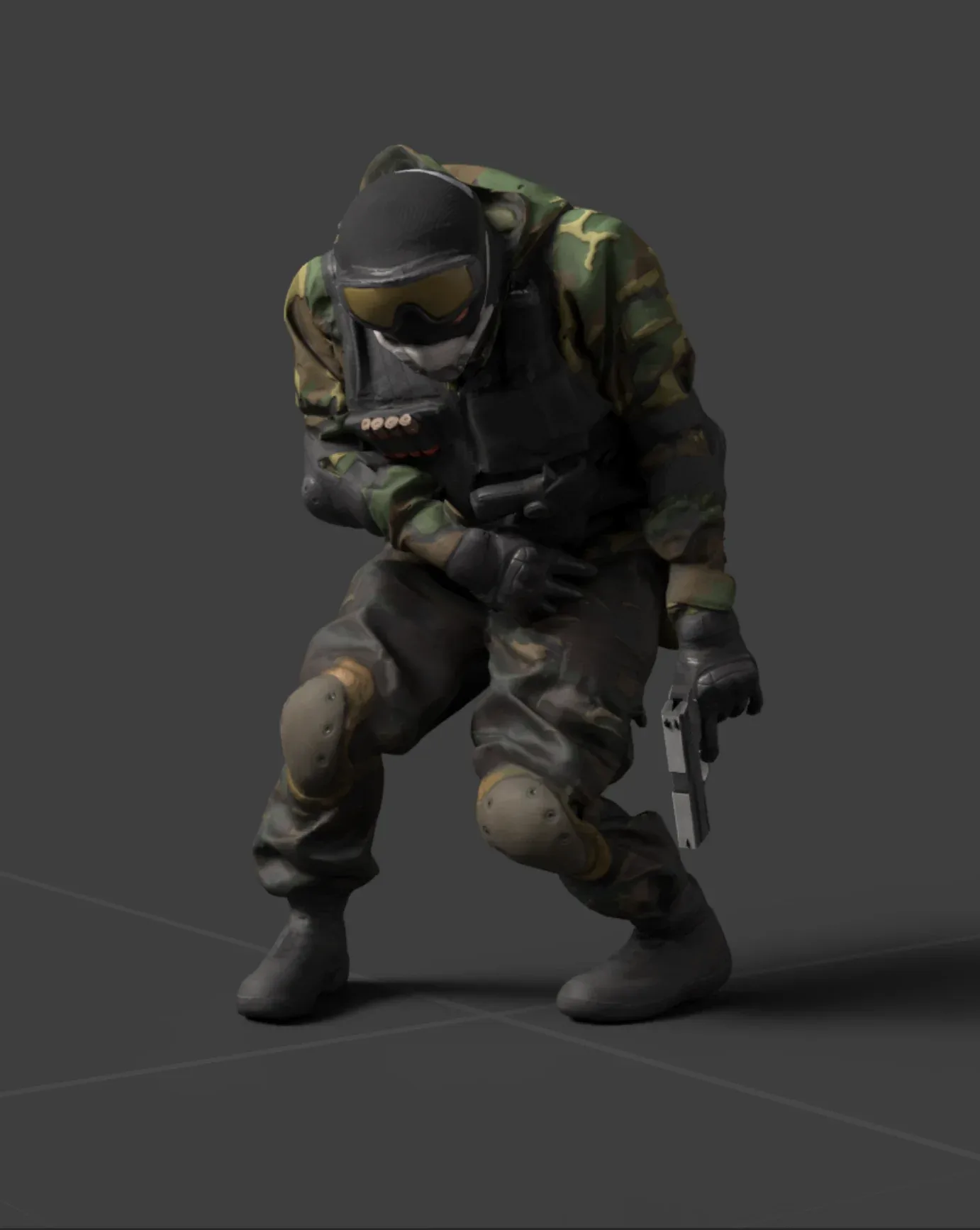 Commando Soldier 3D Model - FlippedNormals