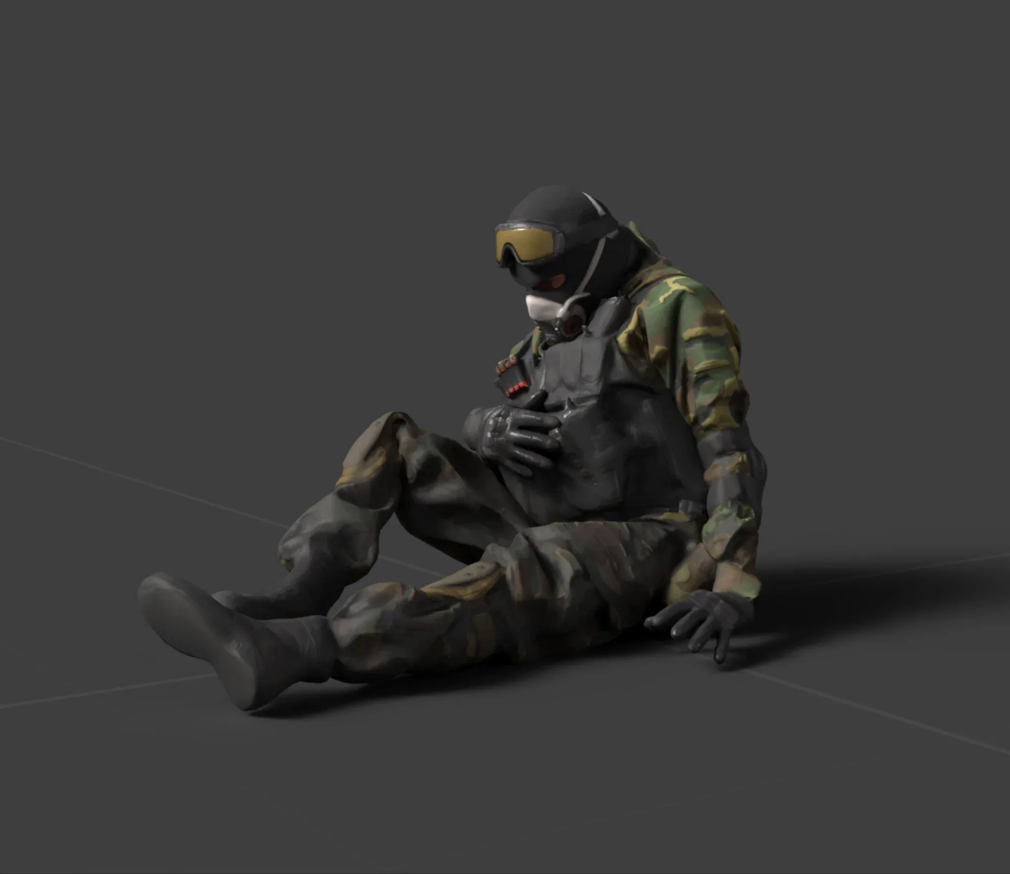 Commando Soldier 3D Model - FlippedNormals