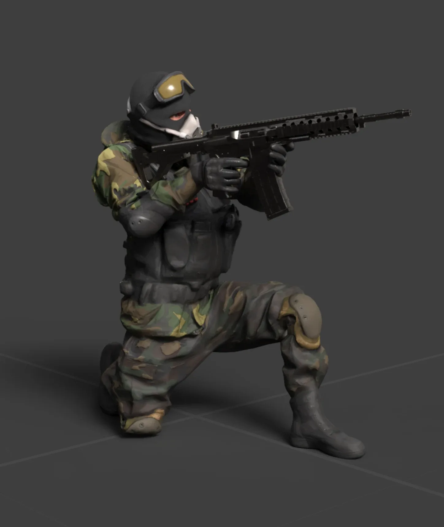 Commando Soldier 3D Model - FlippedNormals