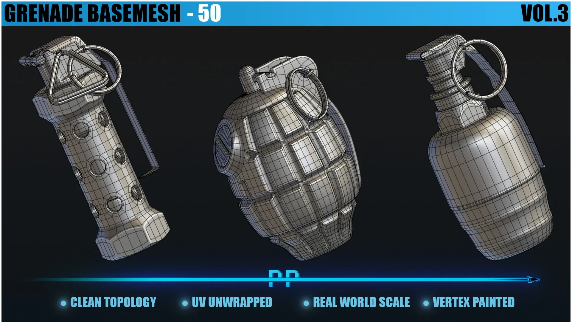 50 Grenades / Precise Dimensions - FlippedNormals