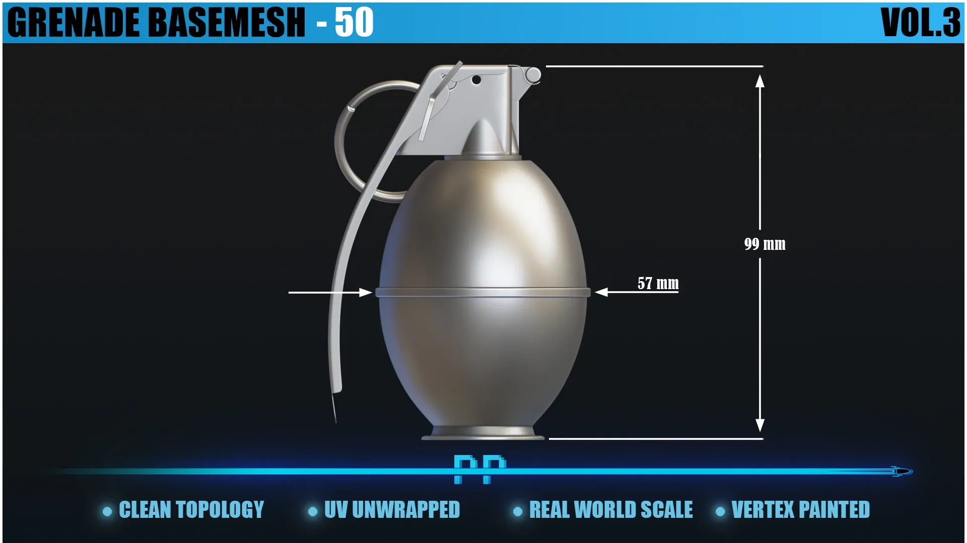 50 Grenades / Precise Dimensions - FlippedNormals