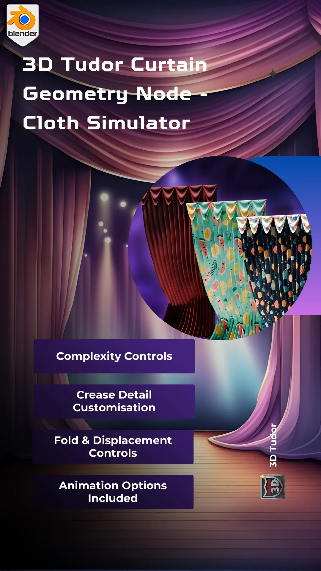 3D Tudor Curtain Geometry Node - FlippedNormals