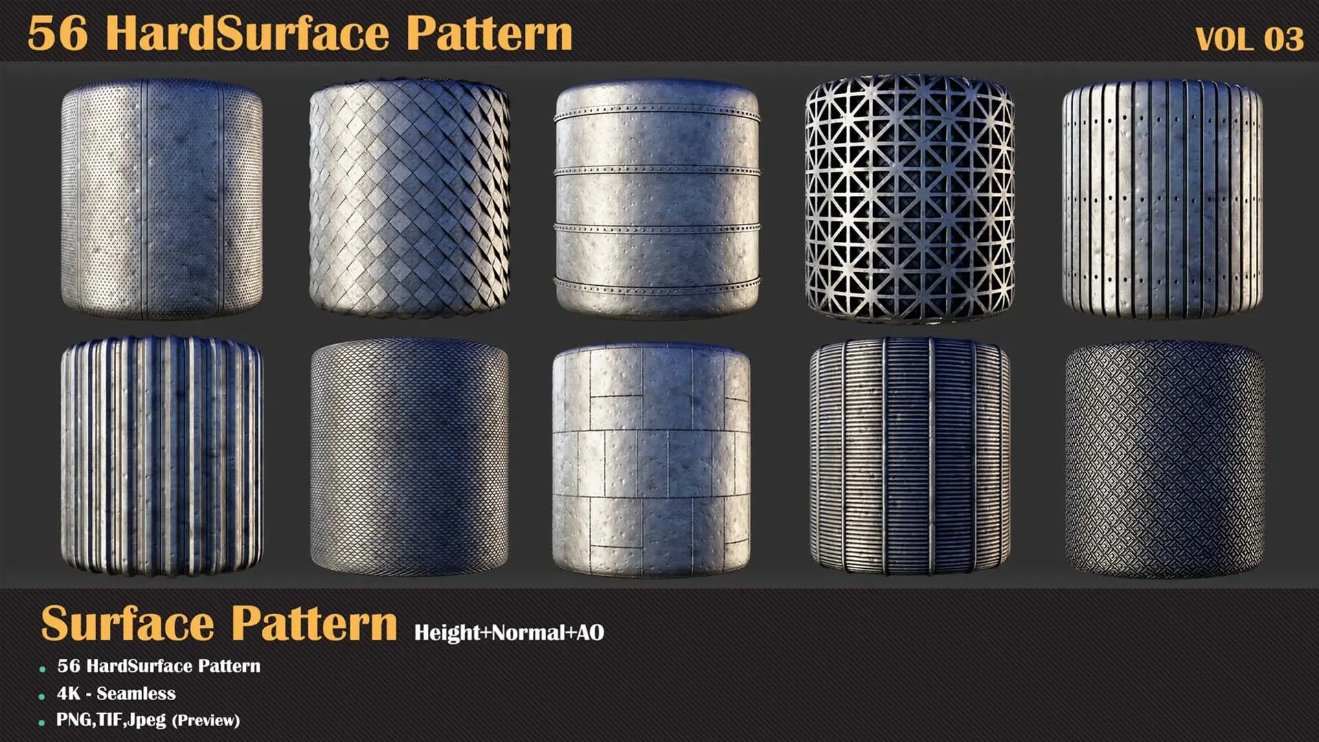 56 Hardsurface Pattern - VOL 03 - FlippedNormals