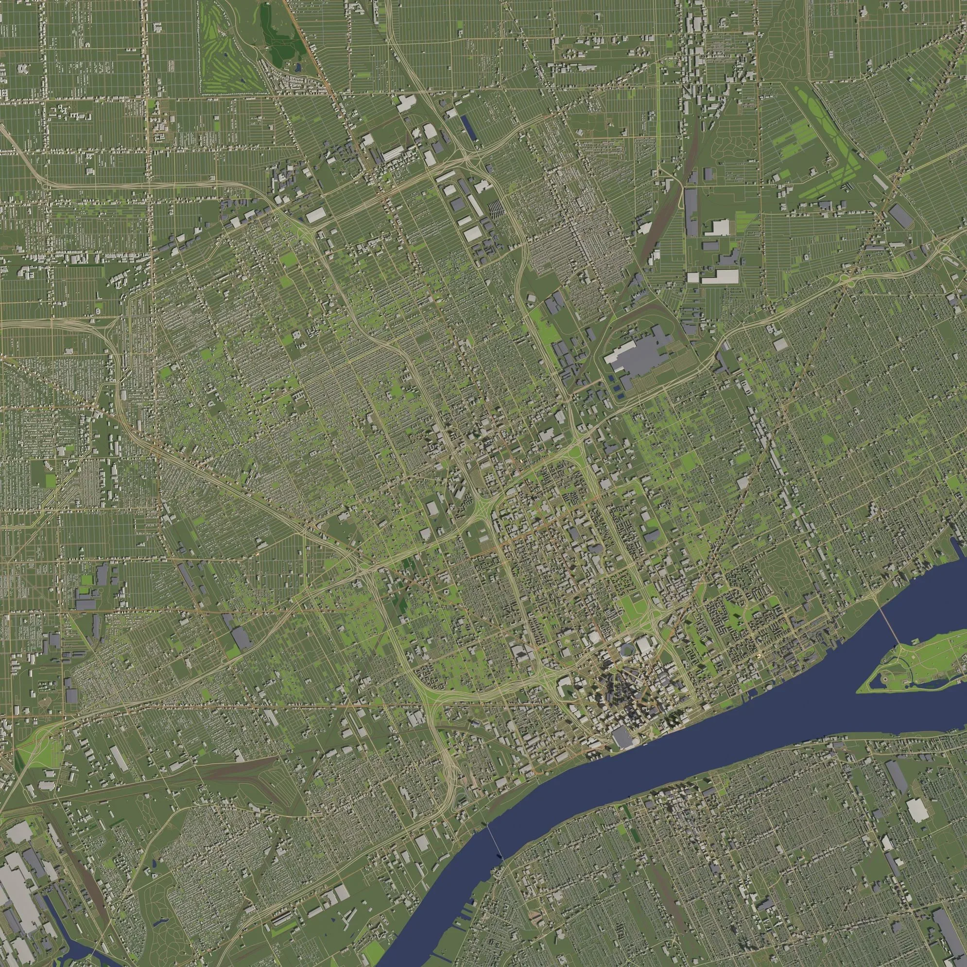 Detroit USA - city and urban - FlippedNormals