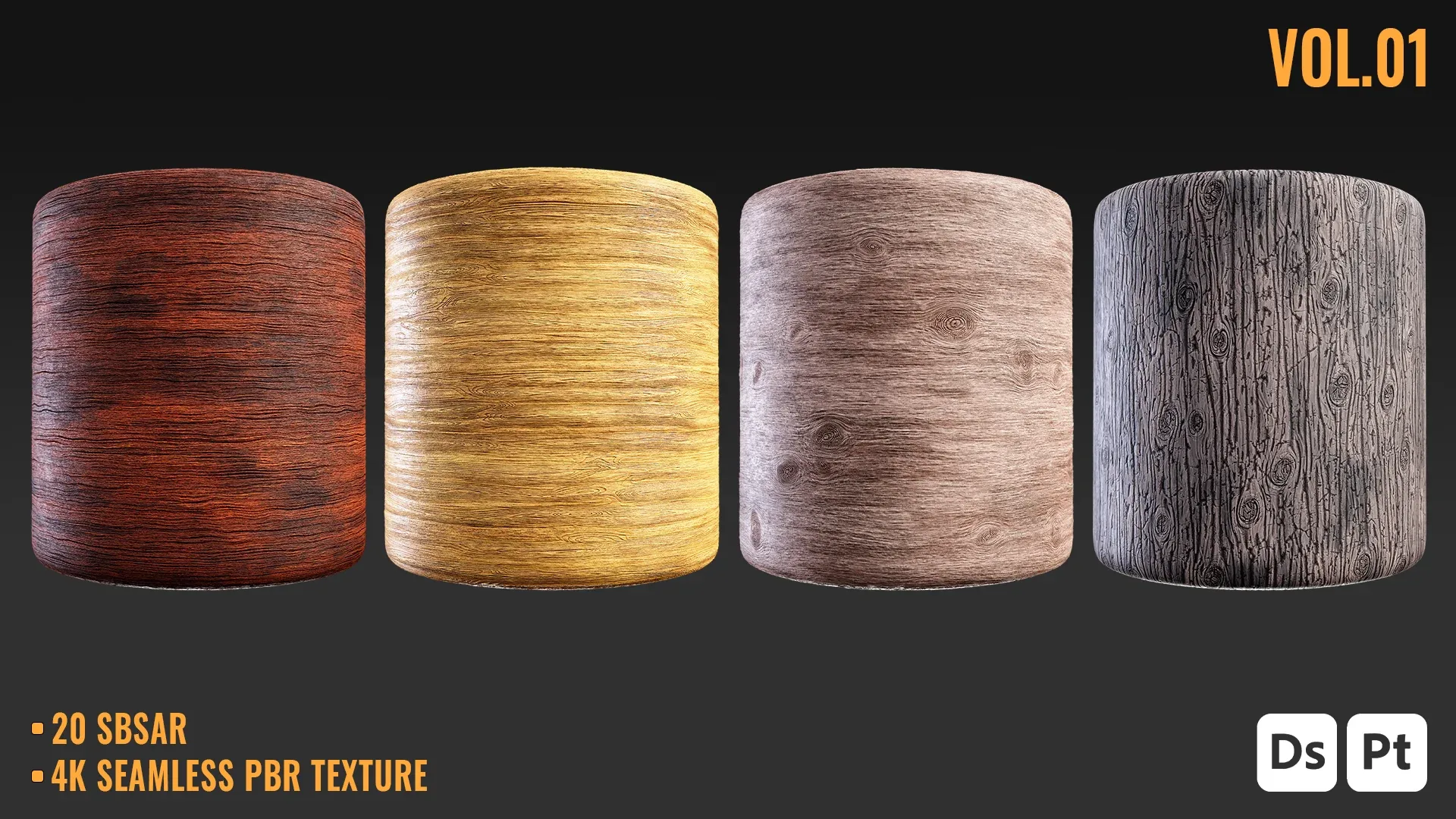 20 WOOD BASE MATERIAL & PBR TEXTURE - FlippedNormals