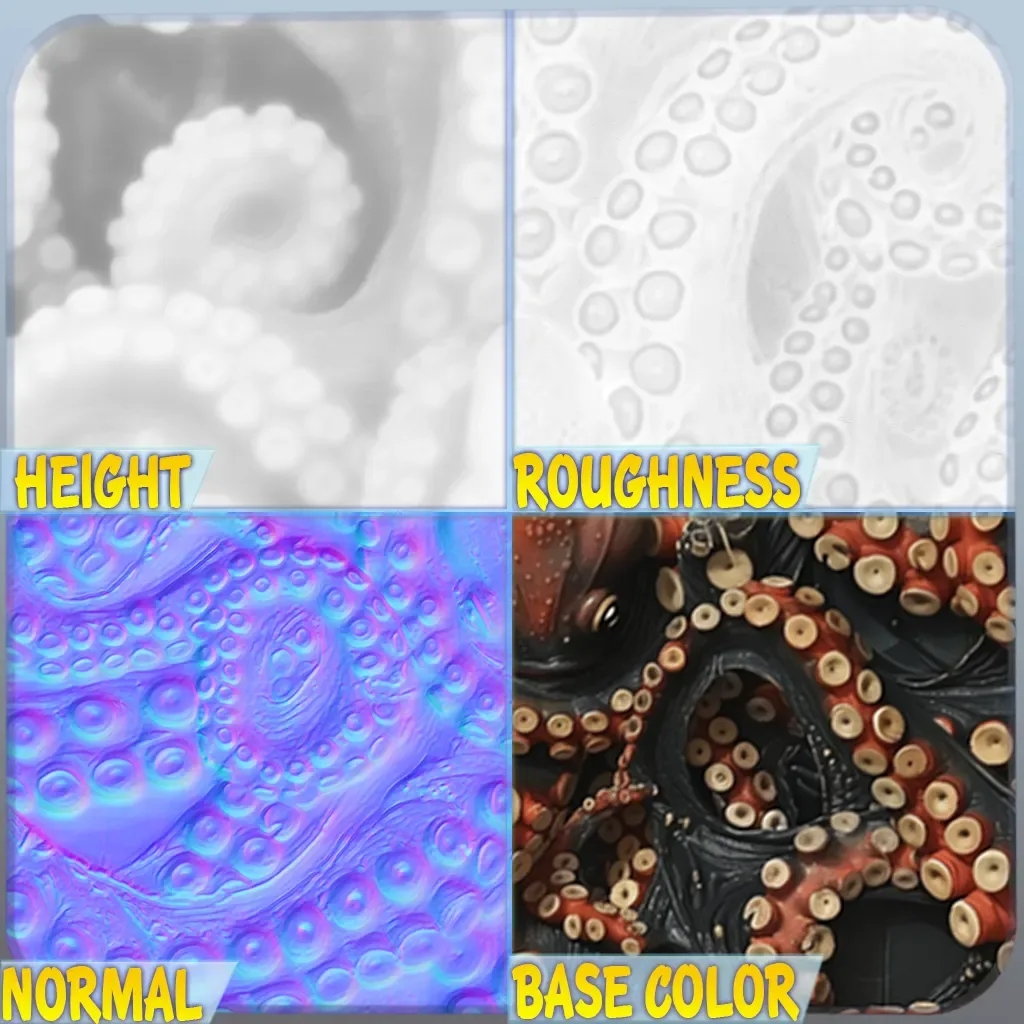 Octopus Seamless Texture - FlippedNormals