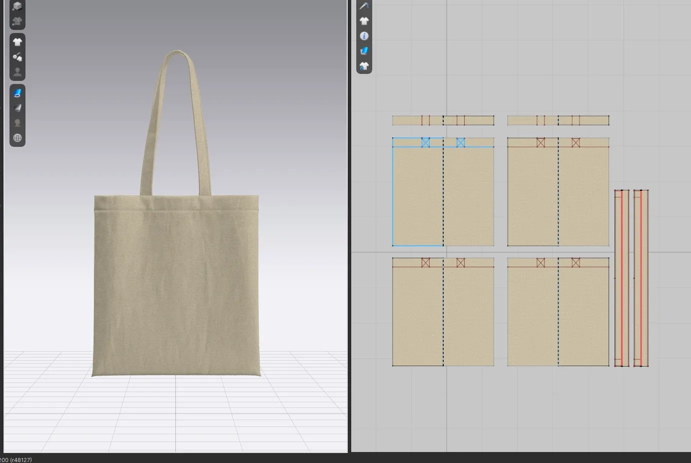Tote Bag Model, Marvelous Designer-Clo3d-fbx-obj - FlippedNormals