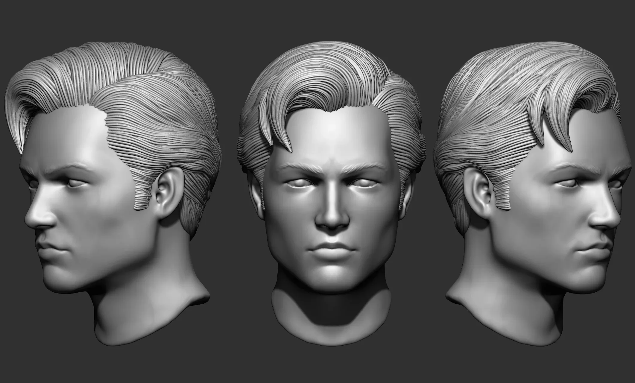 44- Male hair collection ZTL+OBJ+STL - FlippedNormals