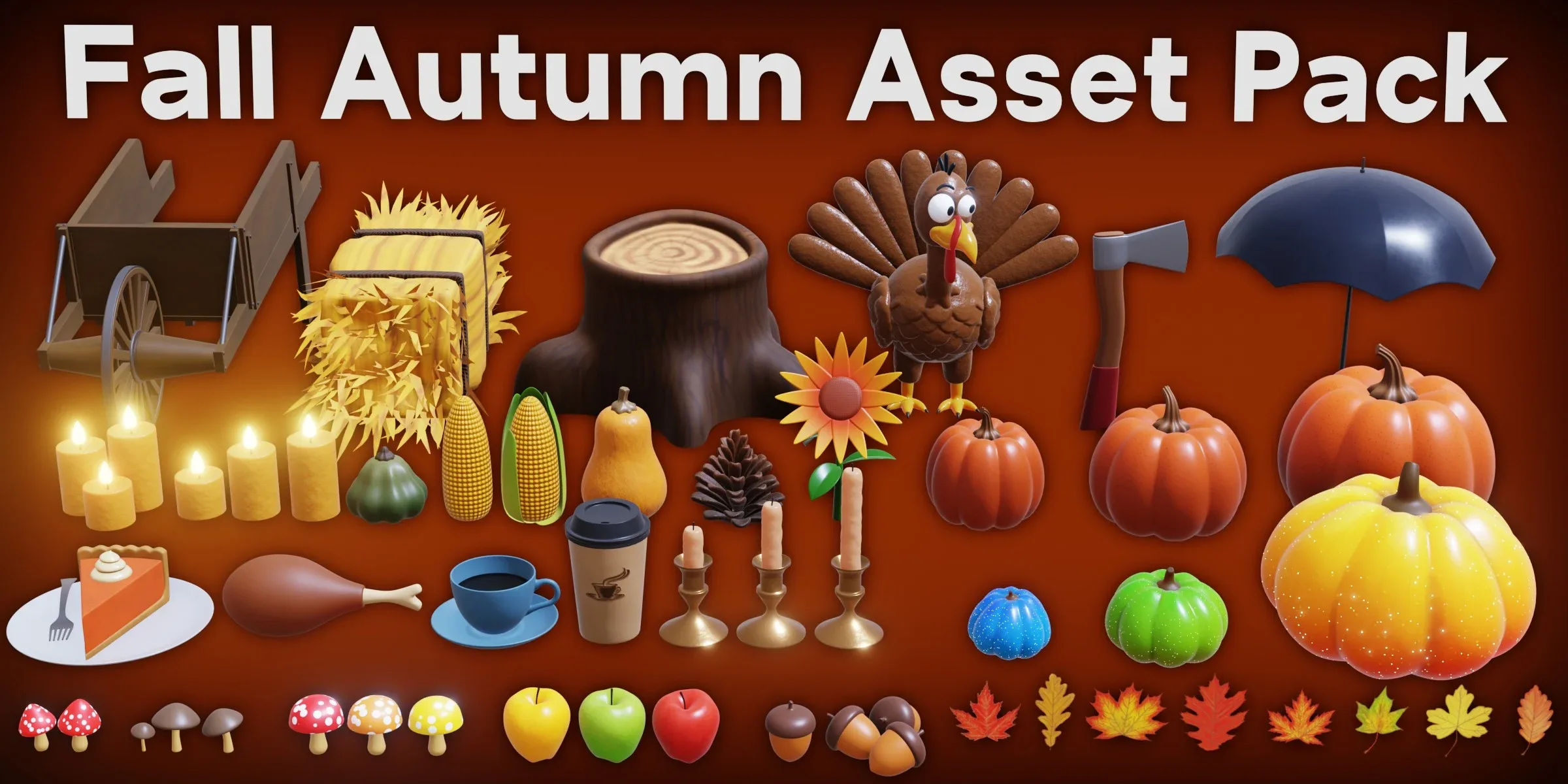 Stylized Fall Autumn Asset Pack - FlippedNormals
