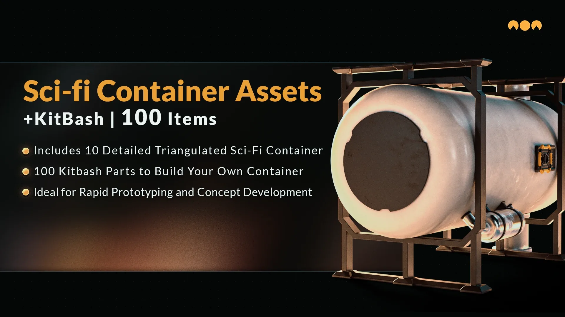 10 Sci-fi Container 3D Model + - FlippedNormals