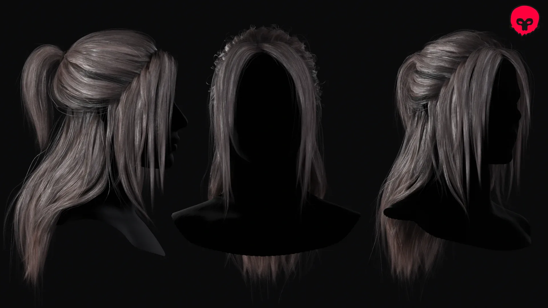 A set of 3 Female Haircards Style - FlippedNormals